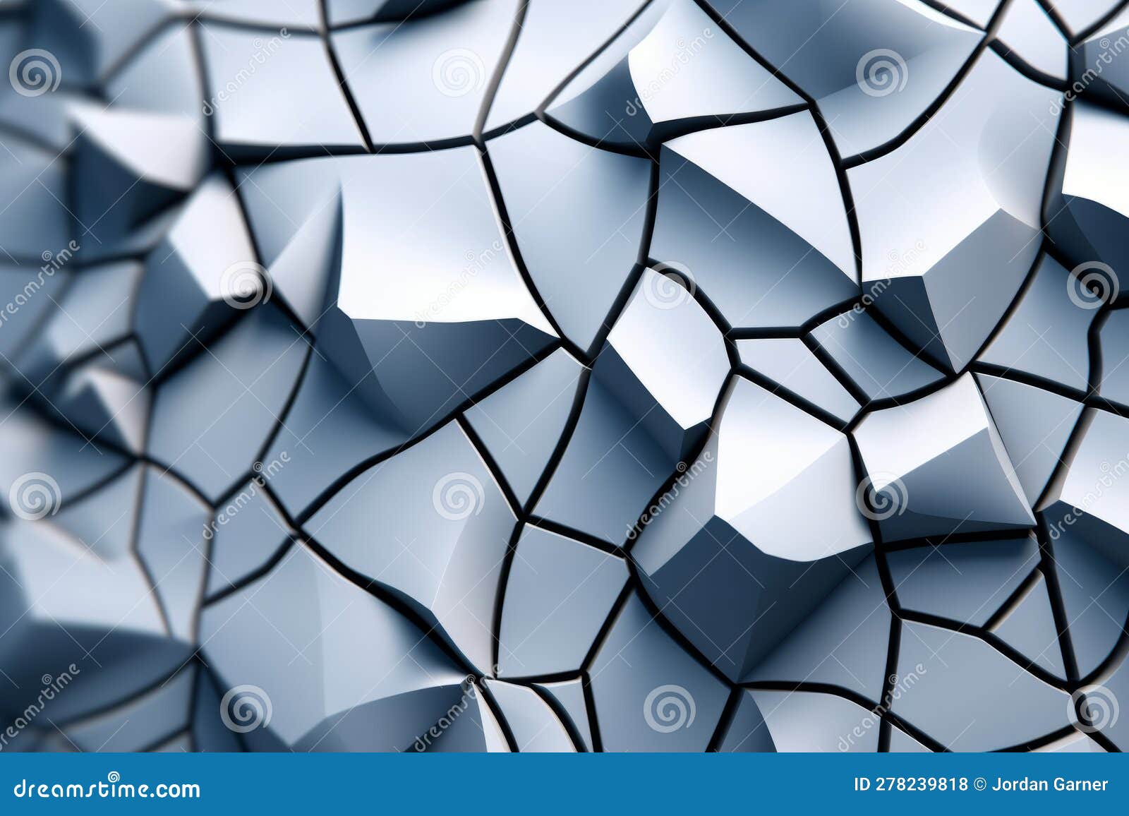Vibrant Voronoi Block Texture - Curved Porcelain Segments Abstract 3D ...