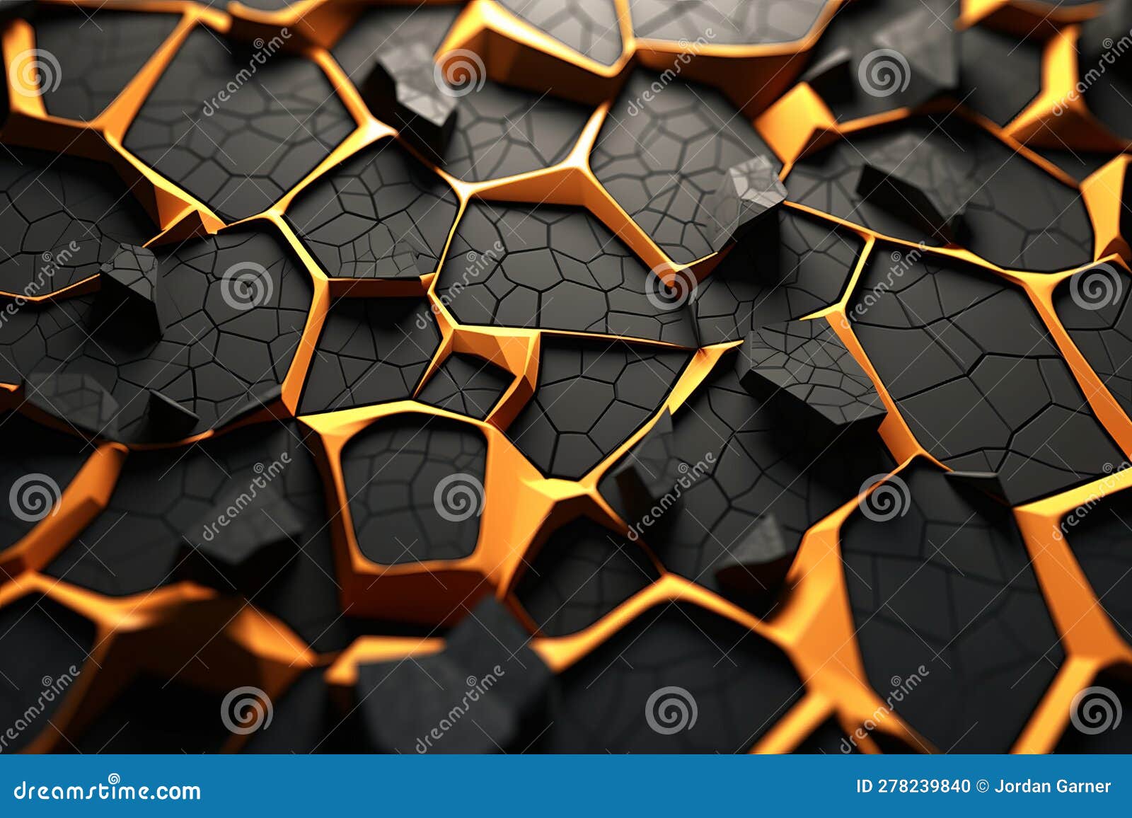 Vibrant Voronoi Block Texture Cracked Lava Rocks Abstract 3d