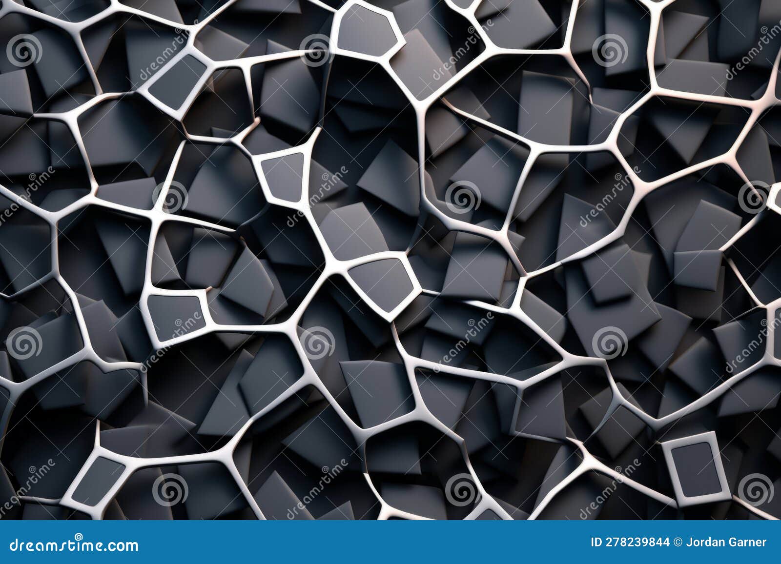 Vibrant Voronoi Block Texture - Dark Chipped Tiles Abstract 3D ...