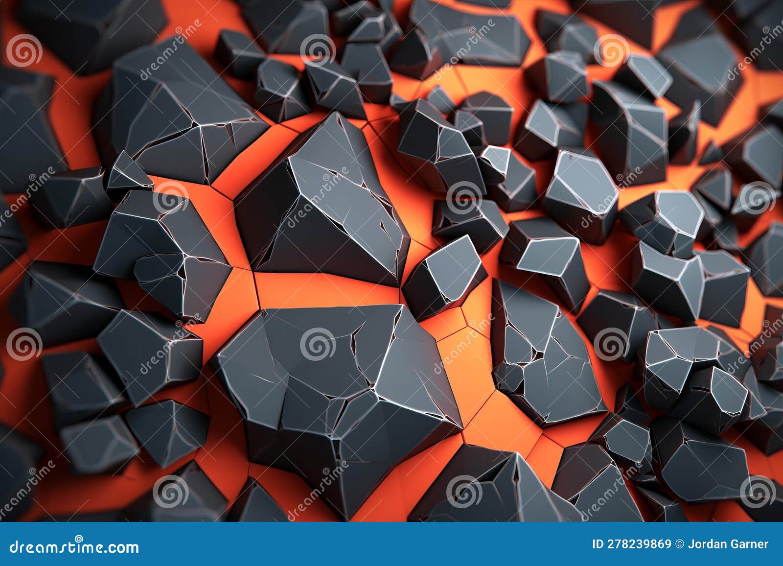 Vibrant Voronoi Block Texture - Rocky Lava Abstract 3D Background Stock ...