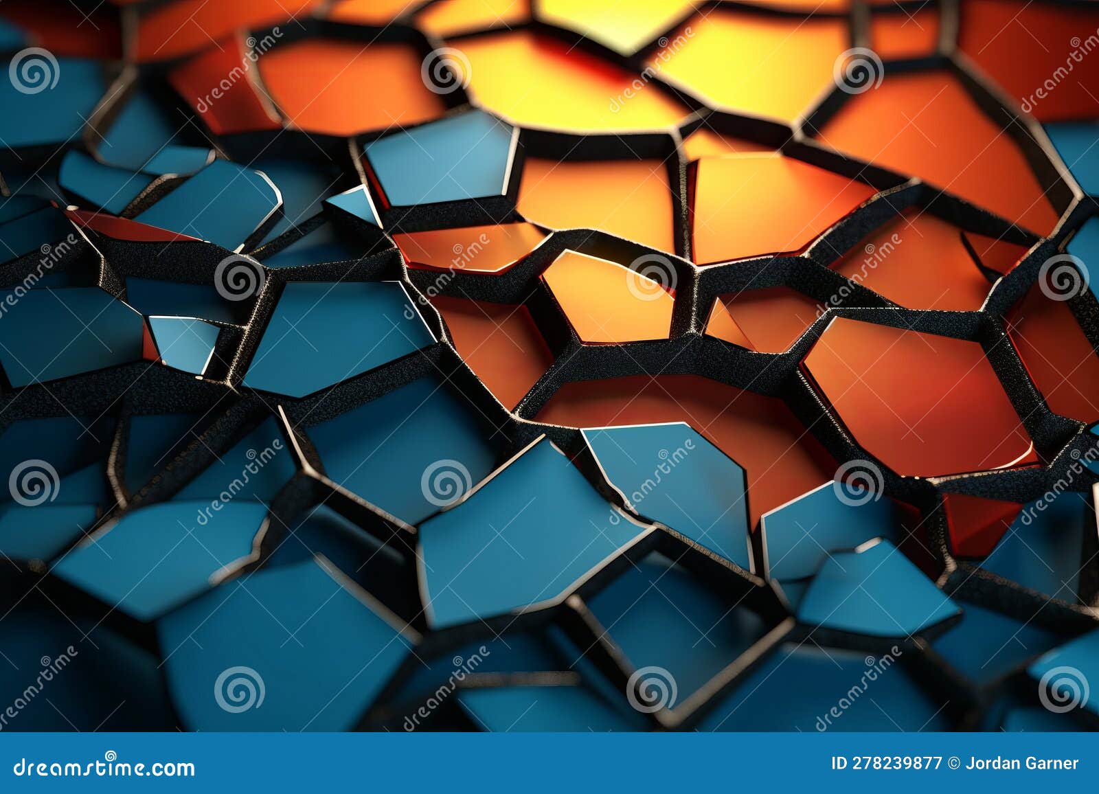 Vibrant Voronoi Block Texture - Clashing Color Tiles Abstract 3D ...