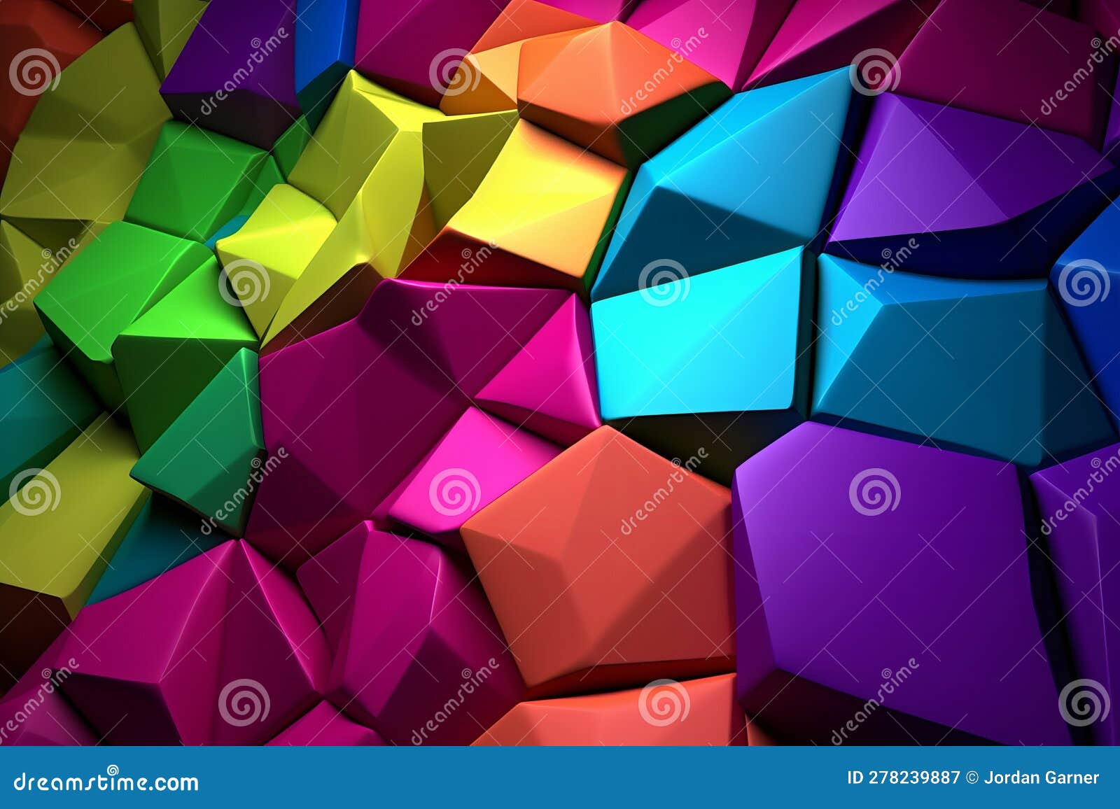 Vibrant Voronoi Block Texture - Spectrum Colors Abstract 3D Background ...