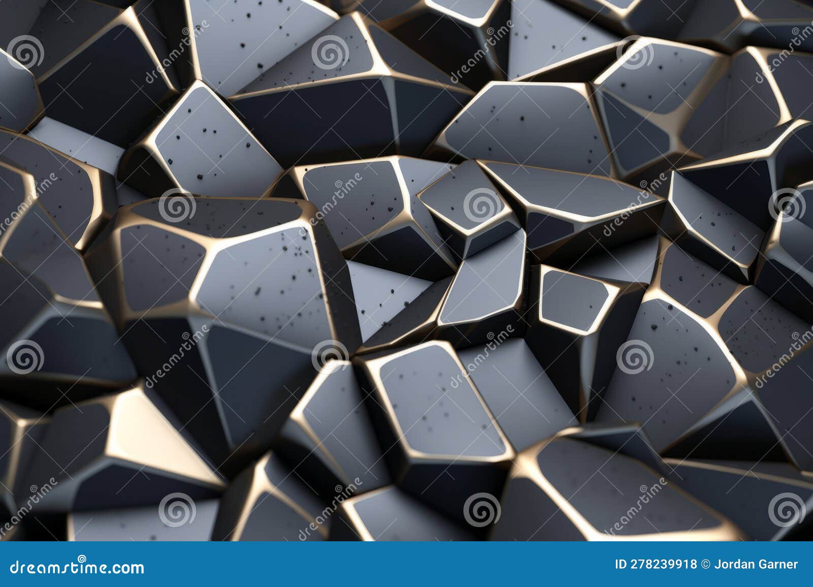 Vibrant Voronoi Block Texture Abstract 3d Background Stock