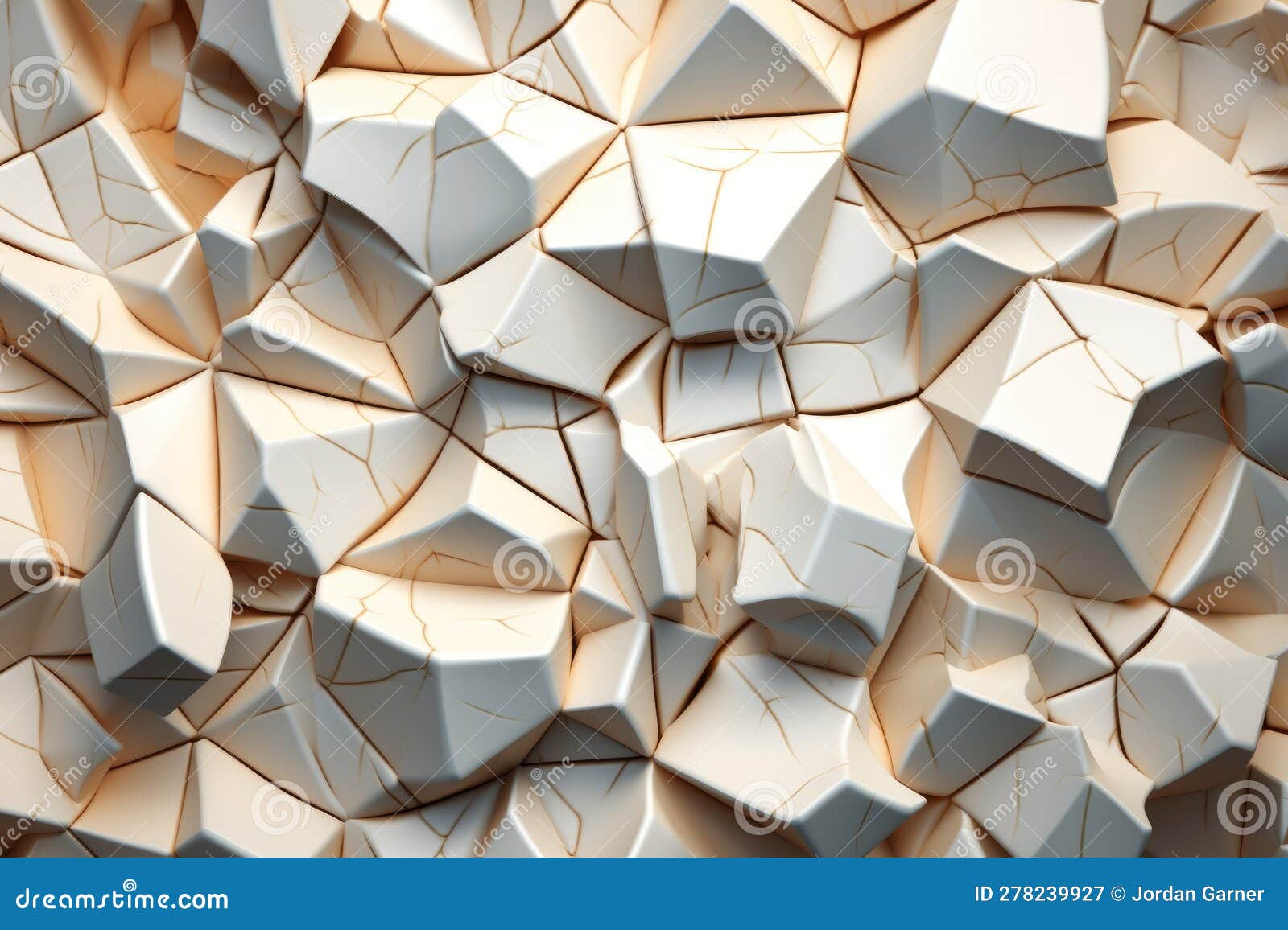 Vibrant Voronoi Block Texture - Crumpled Paper Rocks Abstract 3D ...