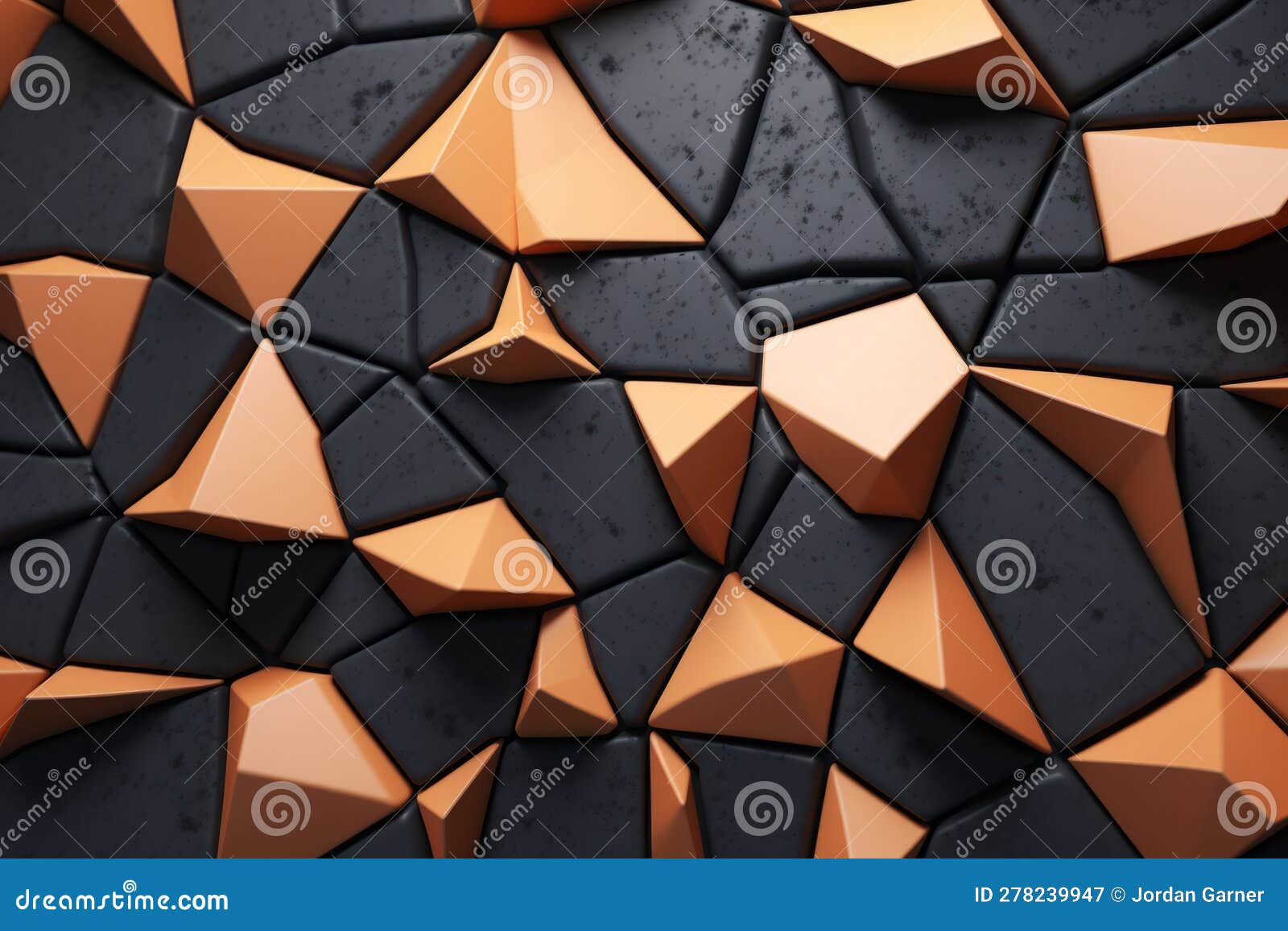 Vibrant Voronoi Block Texture Graphite Sharded Abstract 3d Background