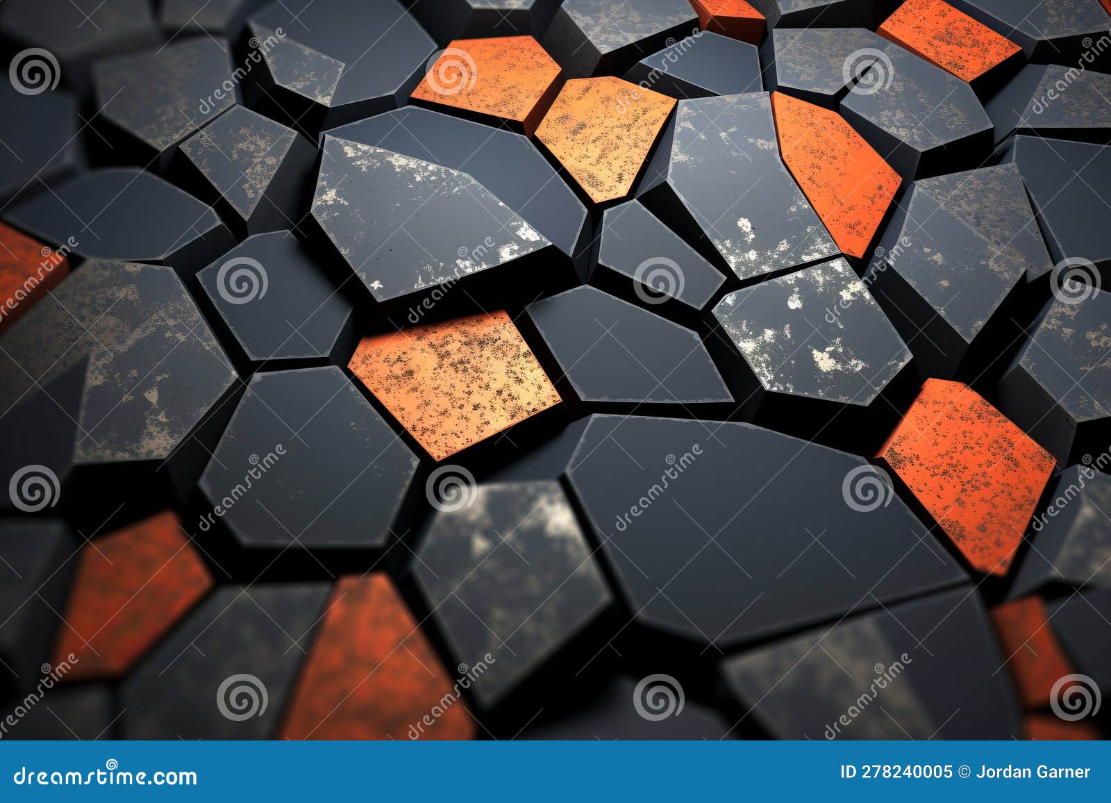 Vibrant Voronoi Block Texture Rough Repeating Rocks Abstract 3d