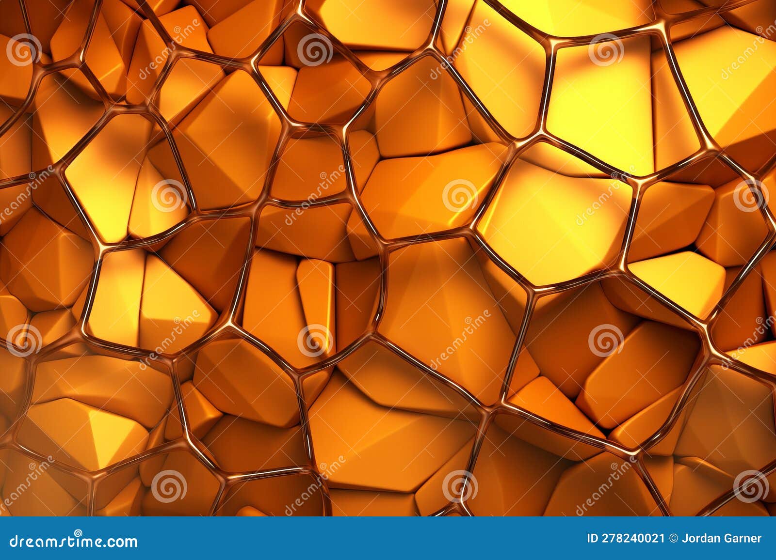 Vibrant Voronoi Block Texture - Honey Chunks Segmented Abstract 3D ...