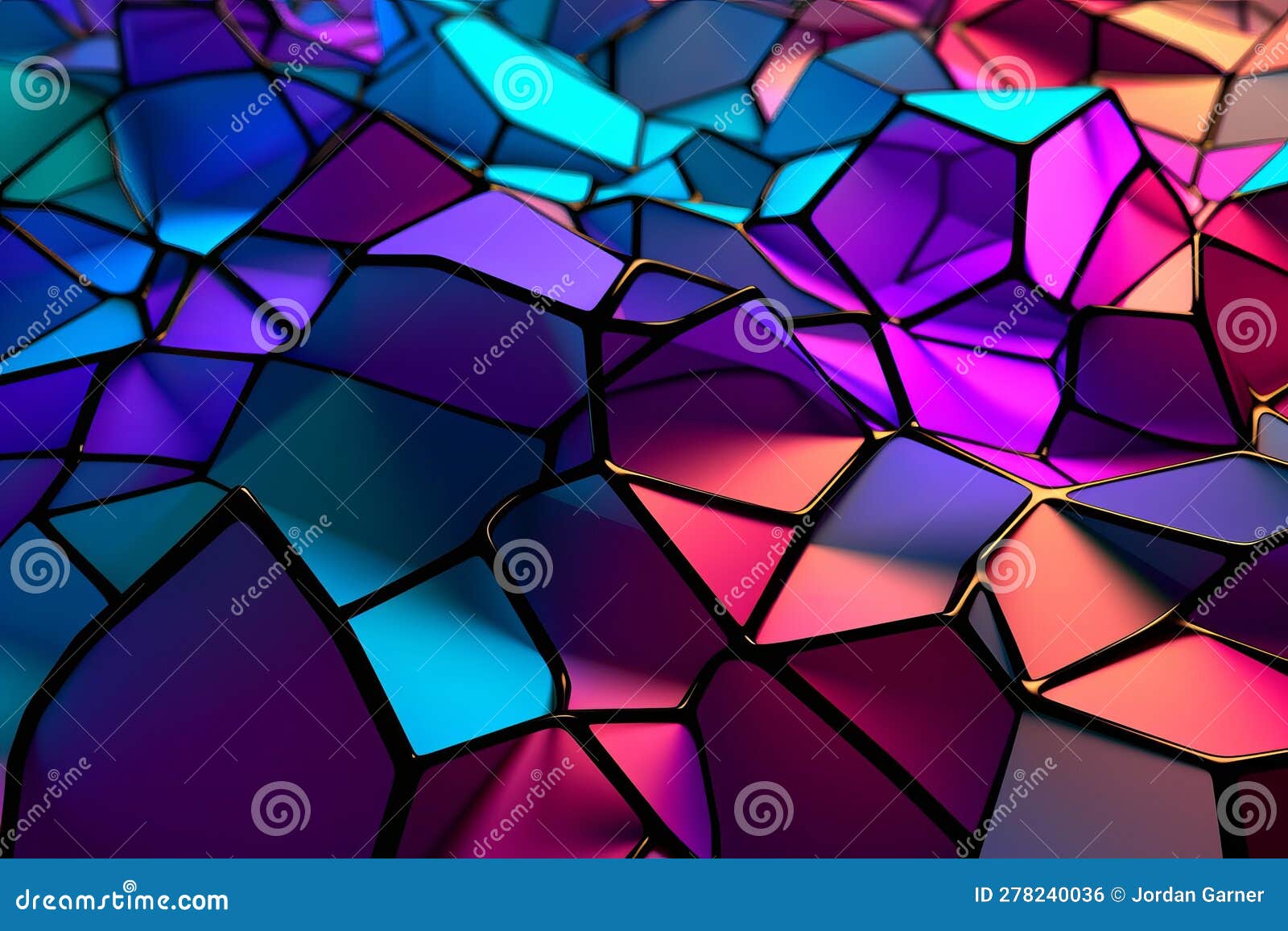 Vibrant Voronoi Block Texture - Purple Gradient Sectioned Abstract 3D ...