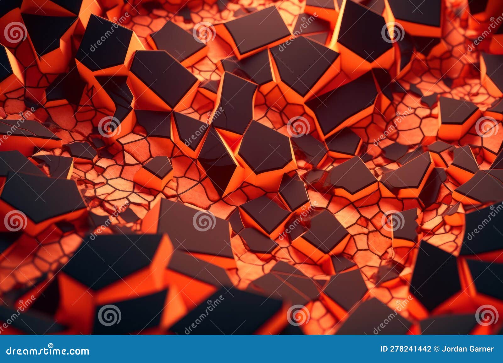 Vibrant Voronoi Block Texture Blue And White Outline Abstract 3d