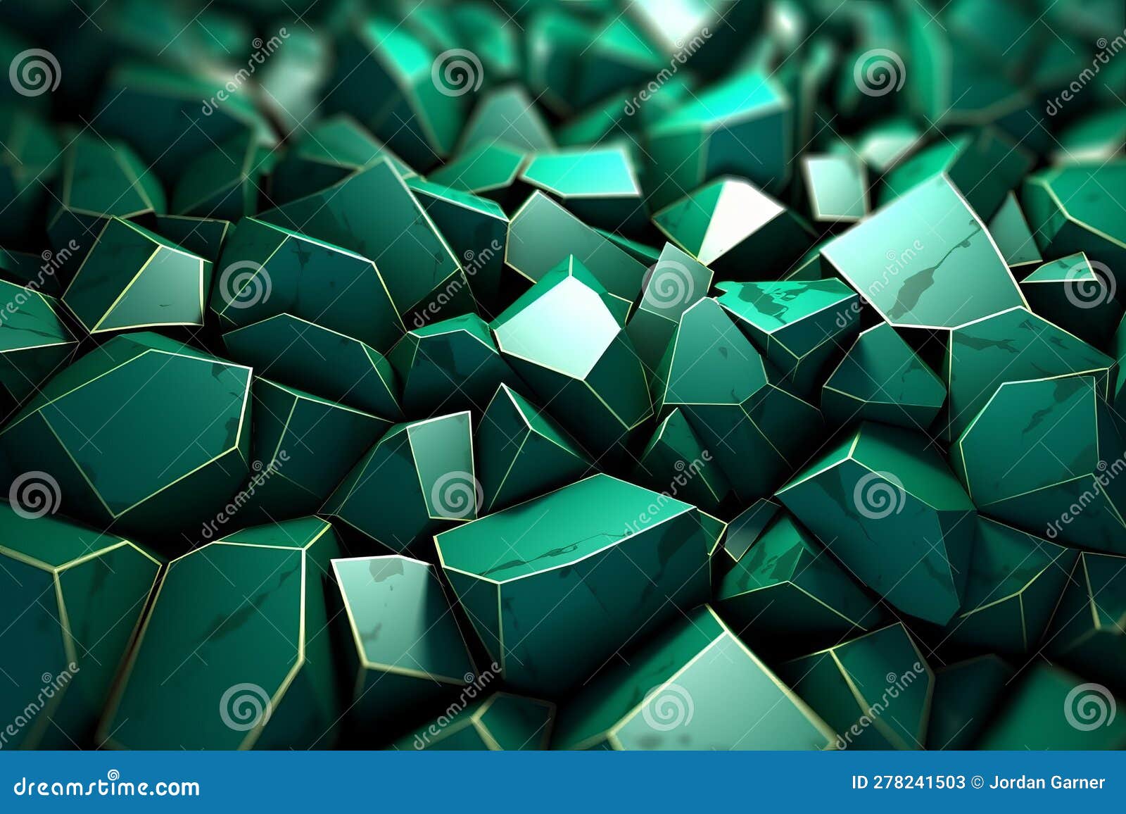 Vibrant Voronoi Block Texture - Elegant Green Abstract 3D Background ...