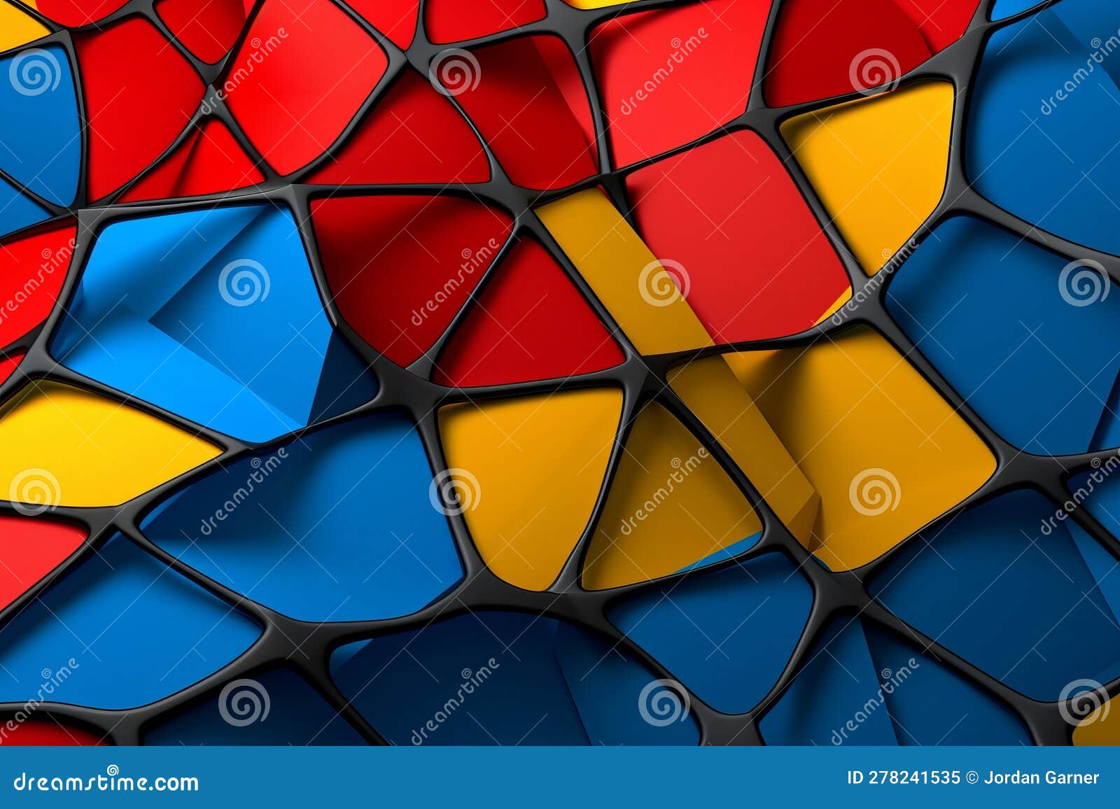 Vibrant Voronoi Block Texture - Primary Colors Abstract 3D Background ...