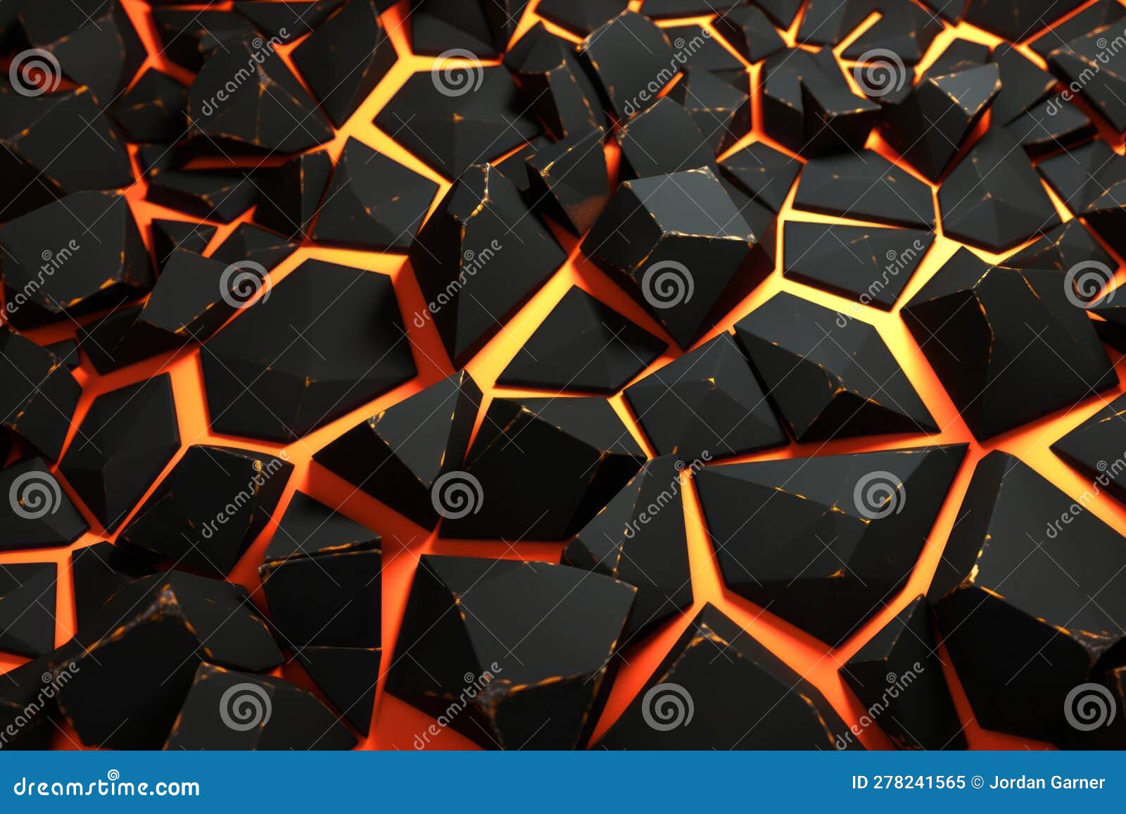 Vibrant Voronoi Block Texture - Molten Rocks Abstract 3D Background ...