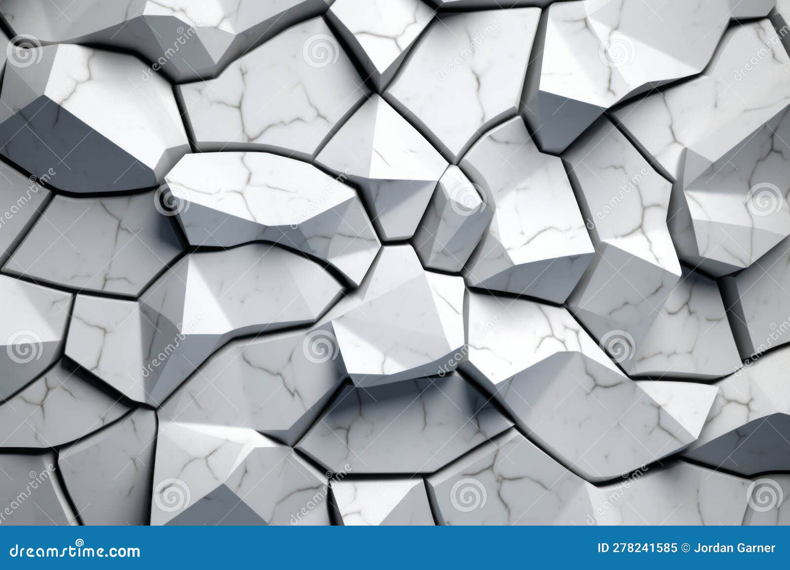 Vibrant Voronoi Block Texture - Marbled White Abstract 3D Background ...