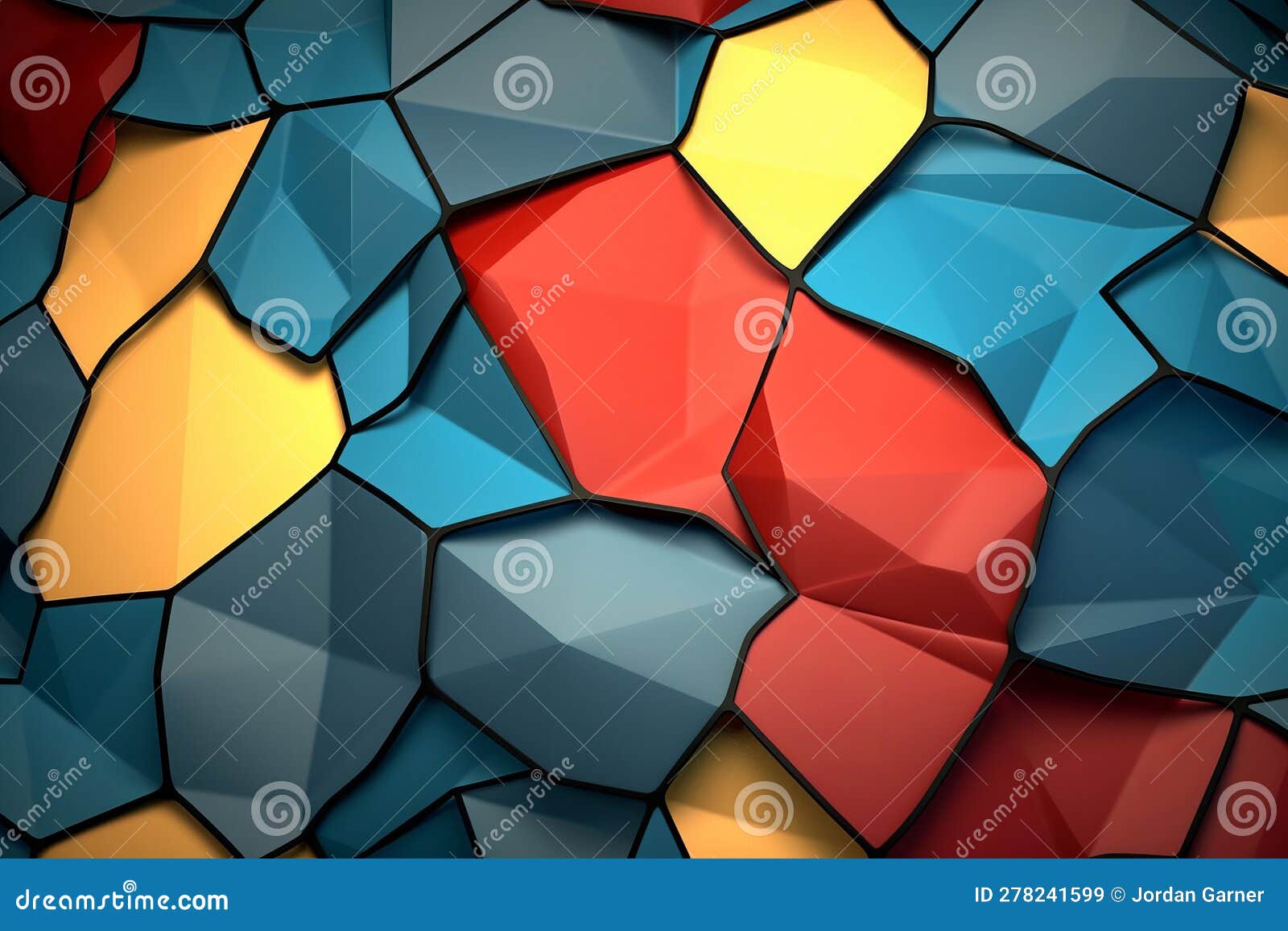 Vibrant Voronoi Block Texture - Colorful and Segmented Abstract 3D ...
