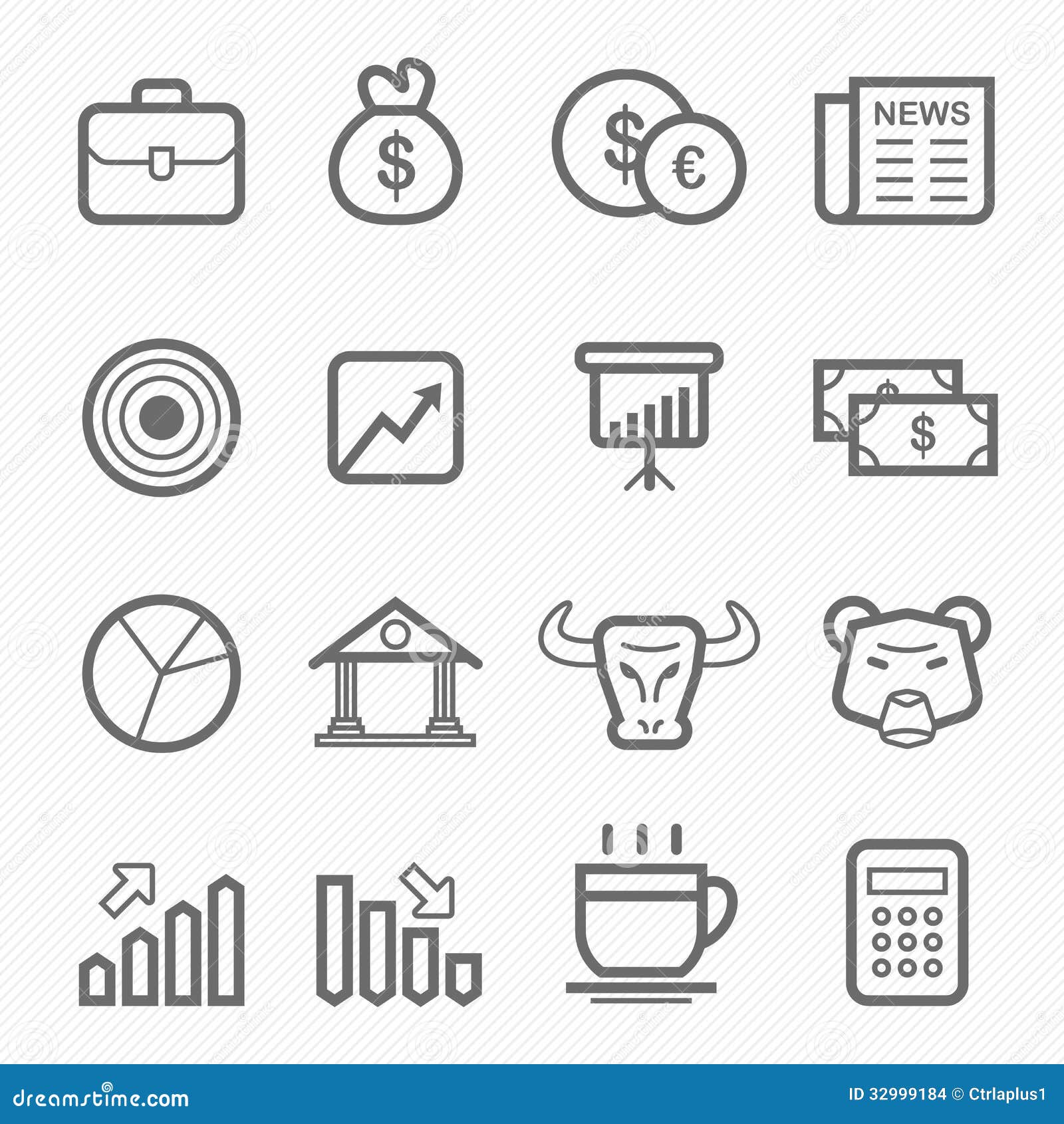 Vorrat- Und Marktsymbollinie Ikonensatz Vektor Abbildung - Illustration ...