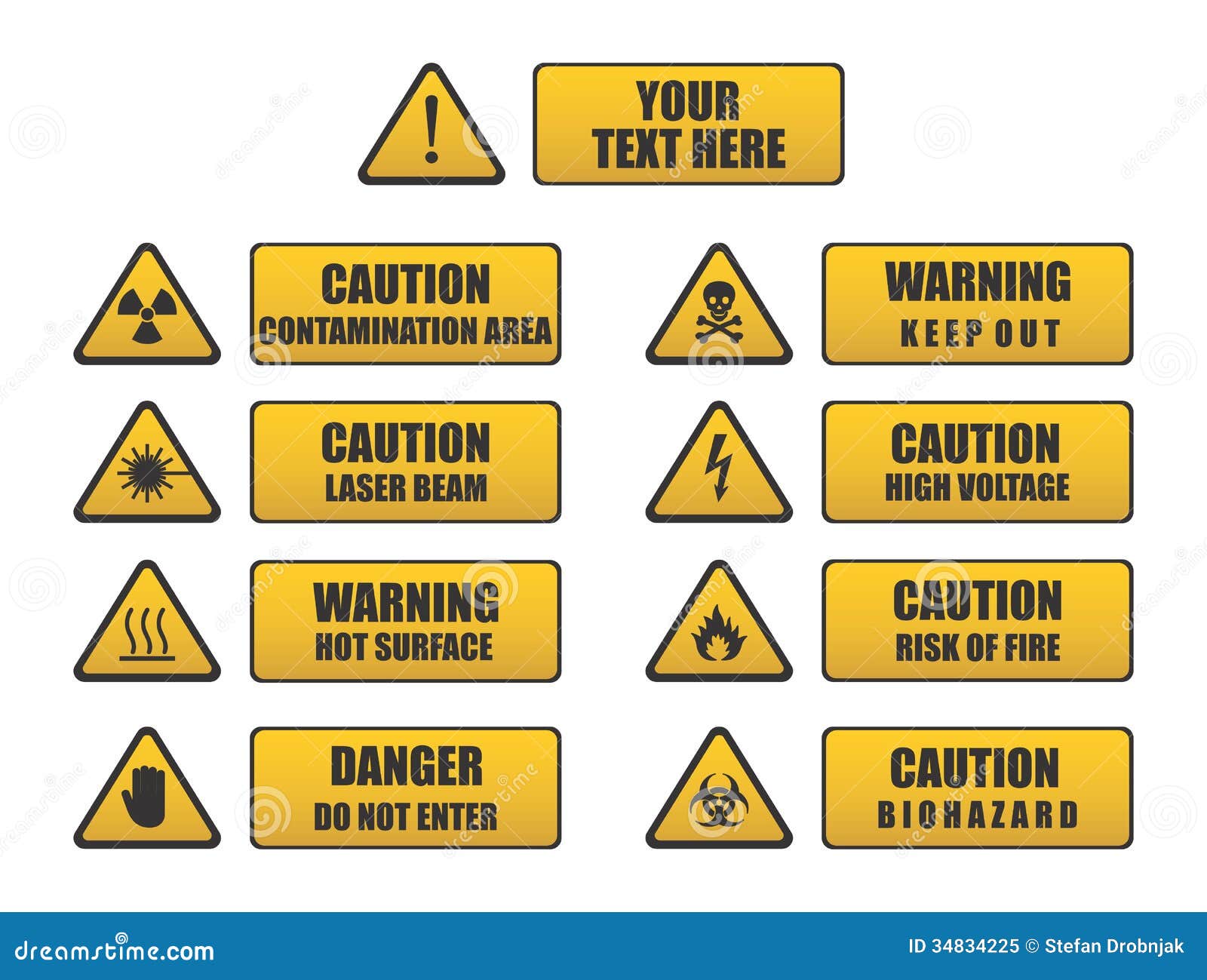 Vorsicht, Gefahr, Warnzeichen Vektor Abbildung - Illustration von ...