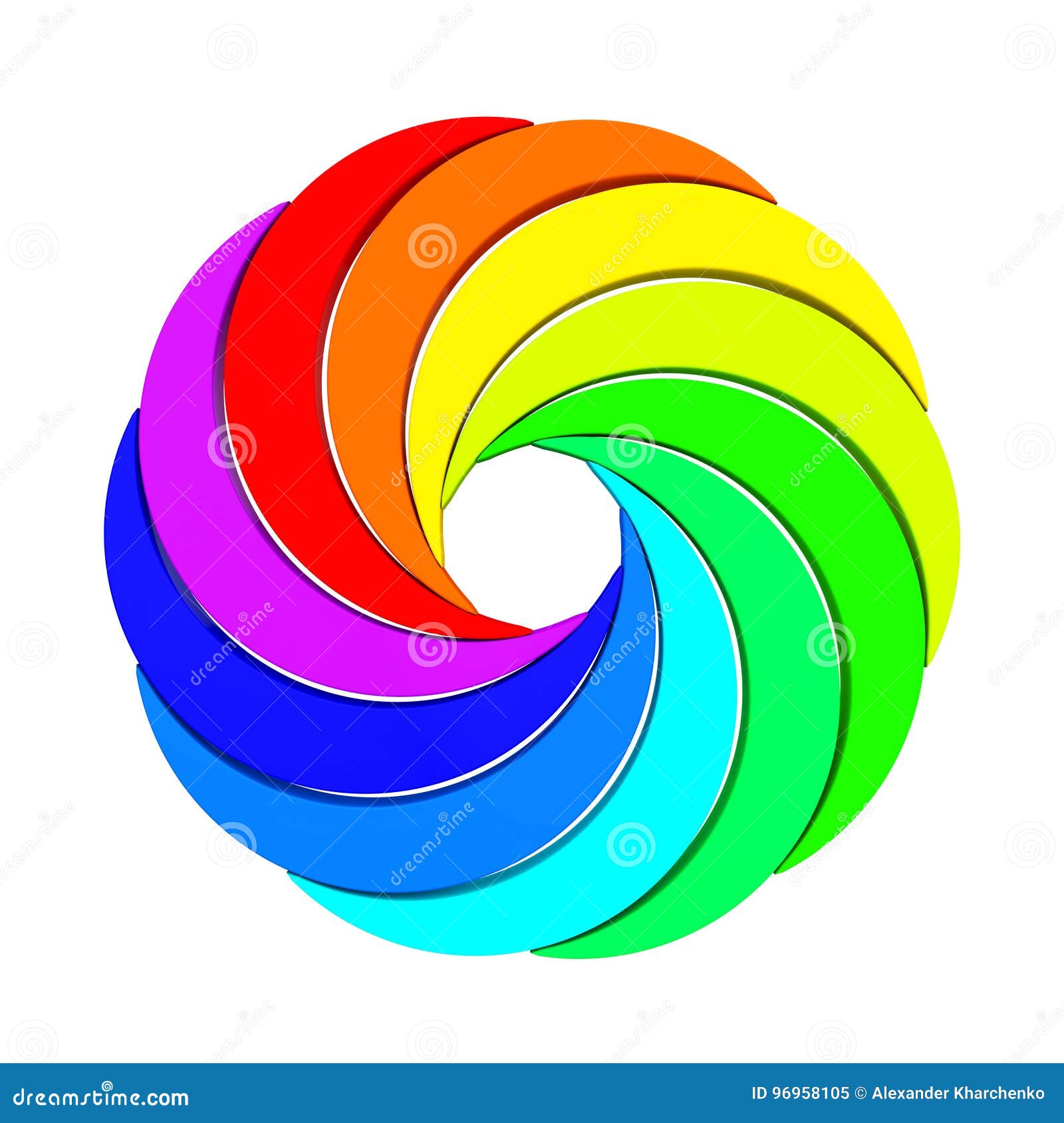 Vortex Color Aperture Wheel. 3d Rendering Stock Illustration ...