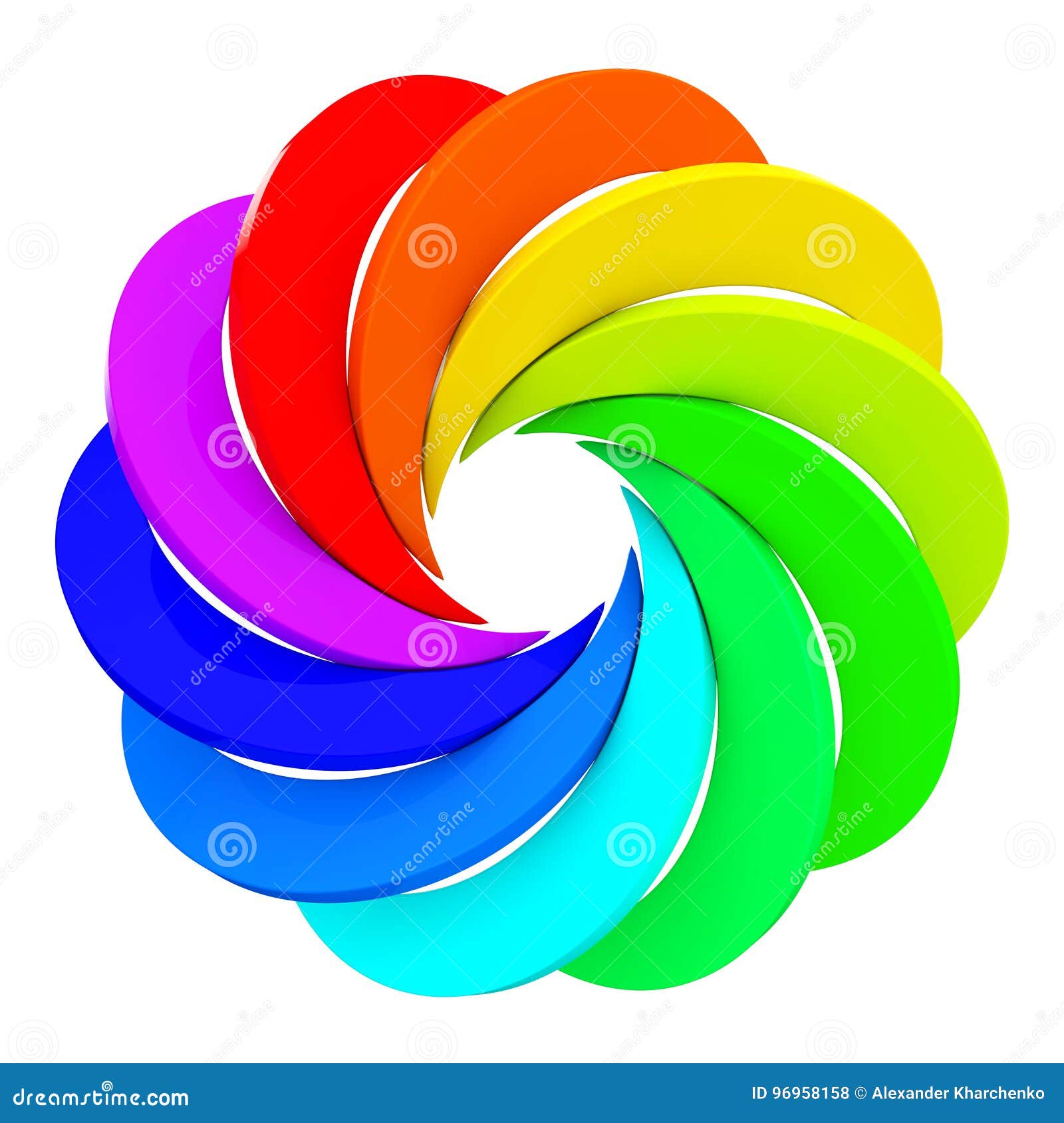 Vortex Color Aperture Wheel. 3d Rendering Stock Illustration ...