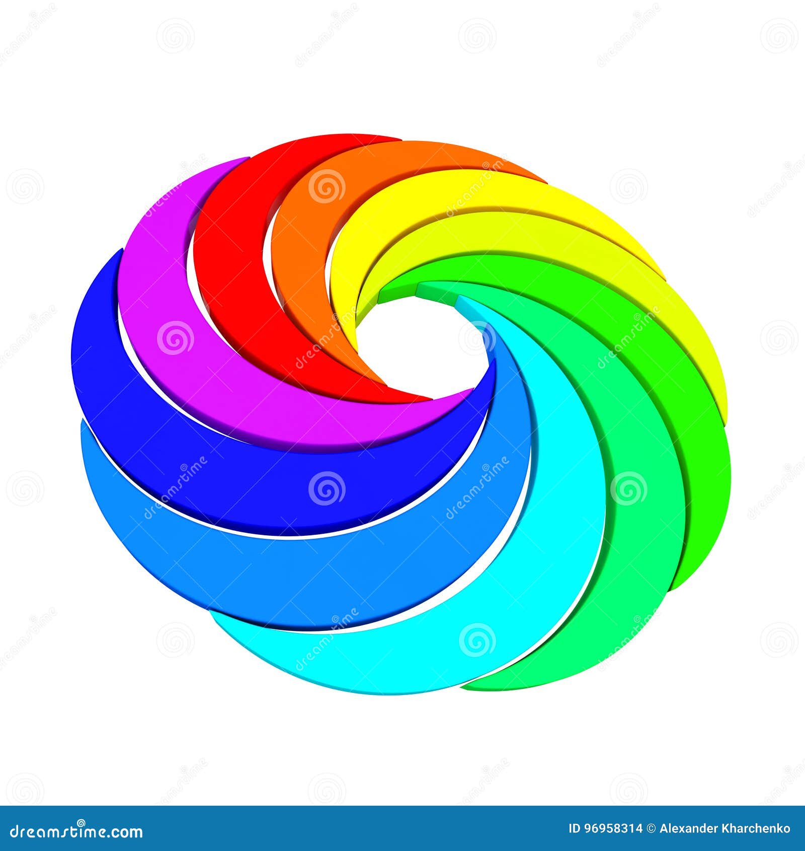 Vortex Color Aperture Wheel. 3d Rendering Stock Illustration ...