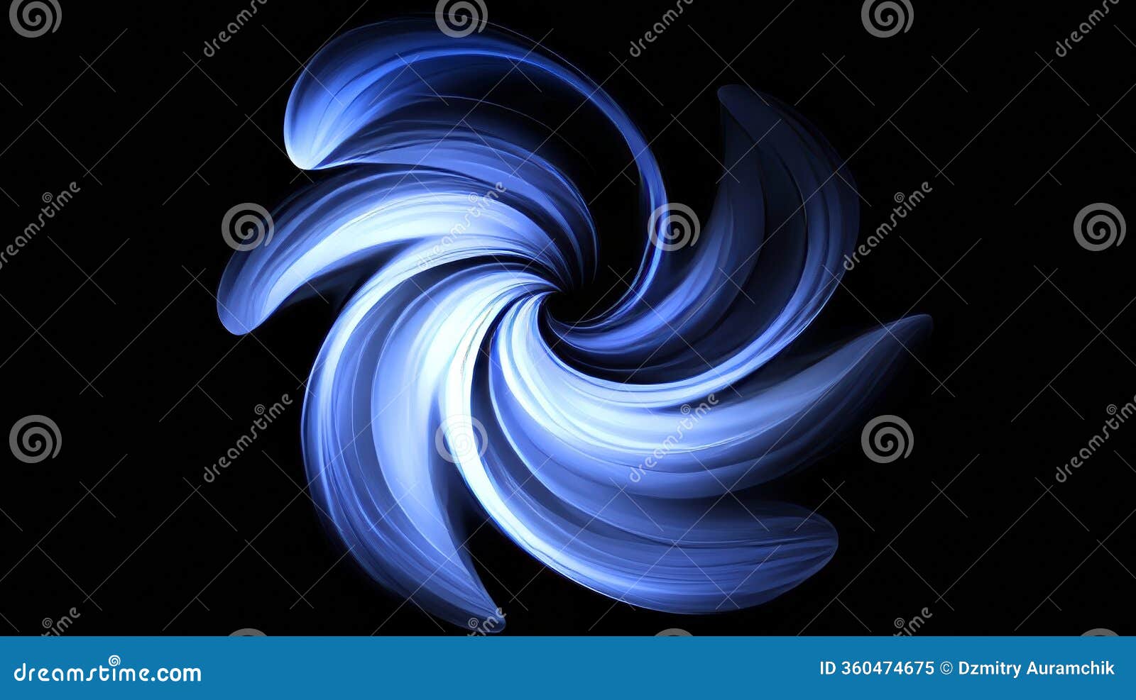 A Vortex Effect is Produced by Abstract Blue Light Swirling Stock Image ...