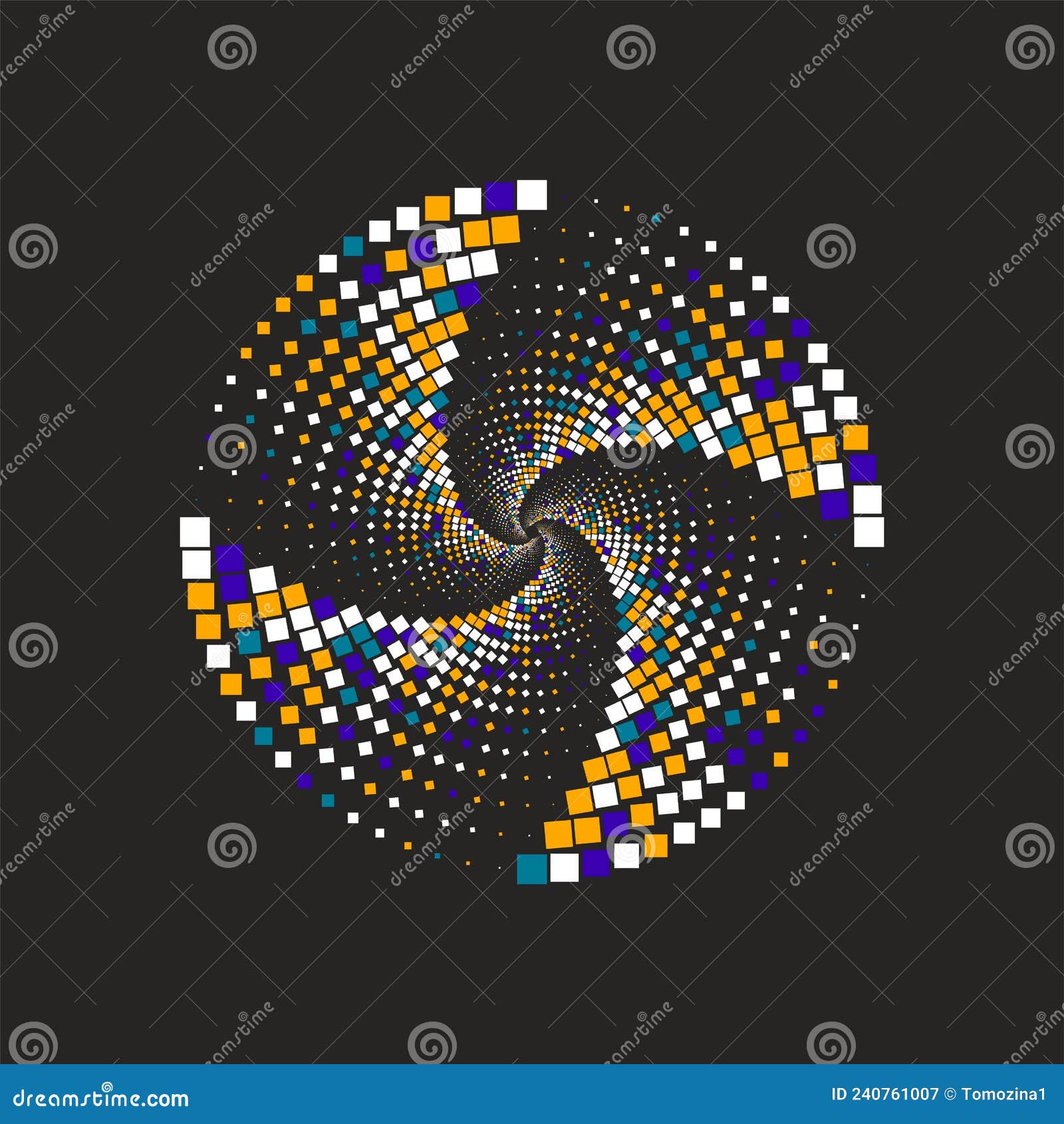 Vortex Element, Geometric Halftone Pattern Stock Vector - Illustration ...
