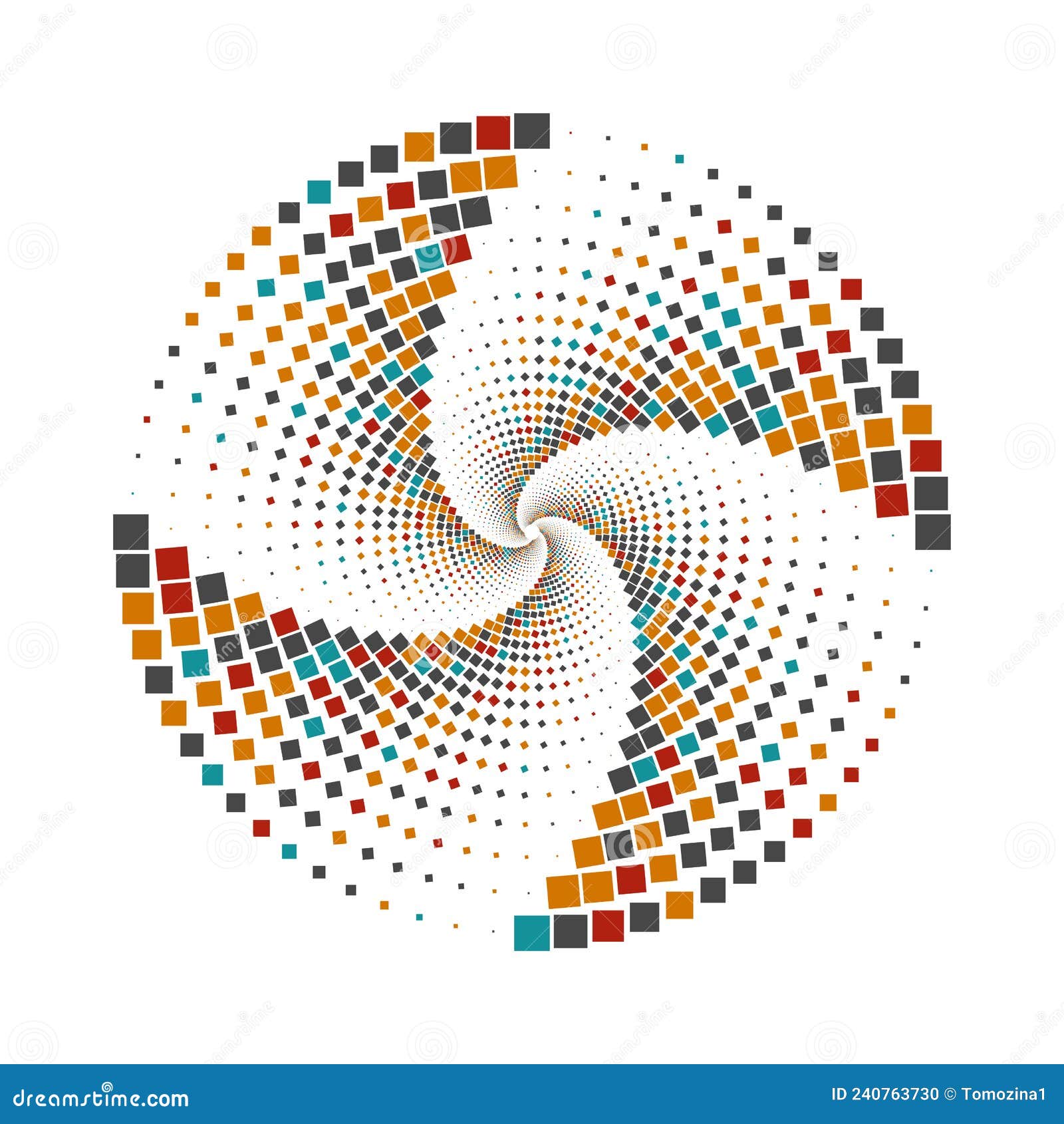 Vortex Element, Geometric Halftone Pattern Stock Vector - Illustration ...