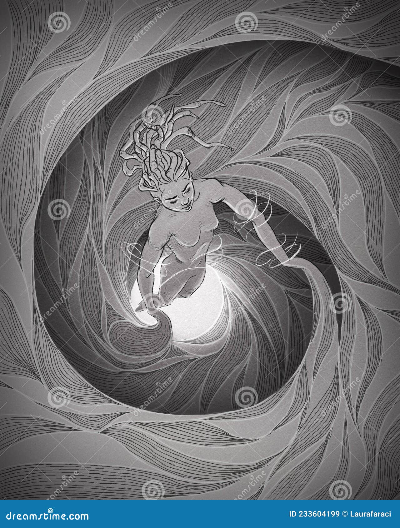 Vortex fall stock illustration. Illustration of hair - 233604199