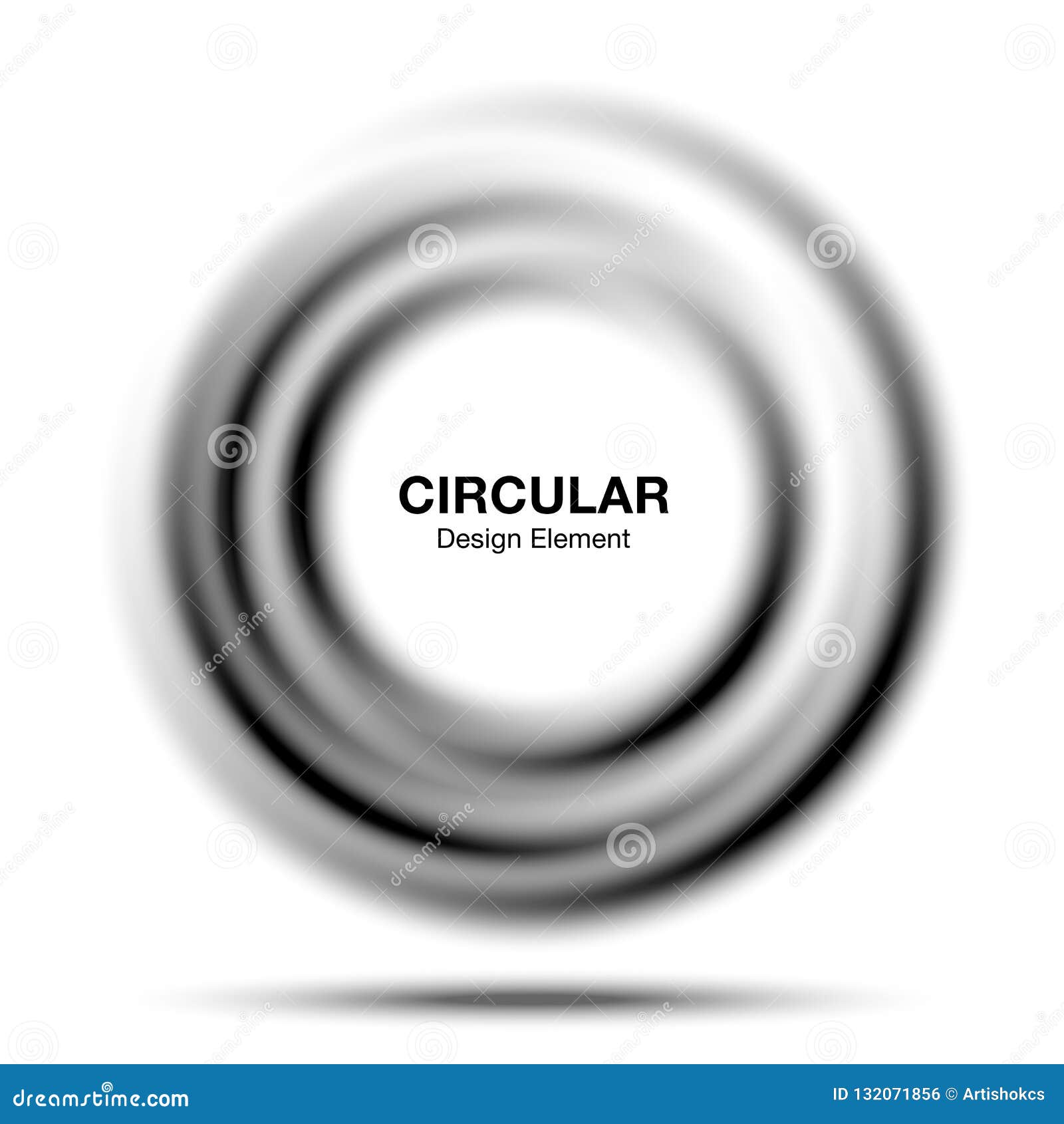 Vortex Gradient Round Banner. Abstract Gray Swirl Circle Frame ...