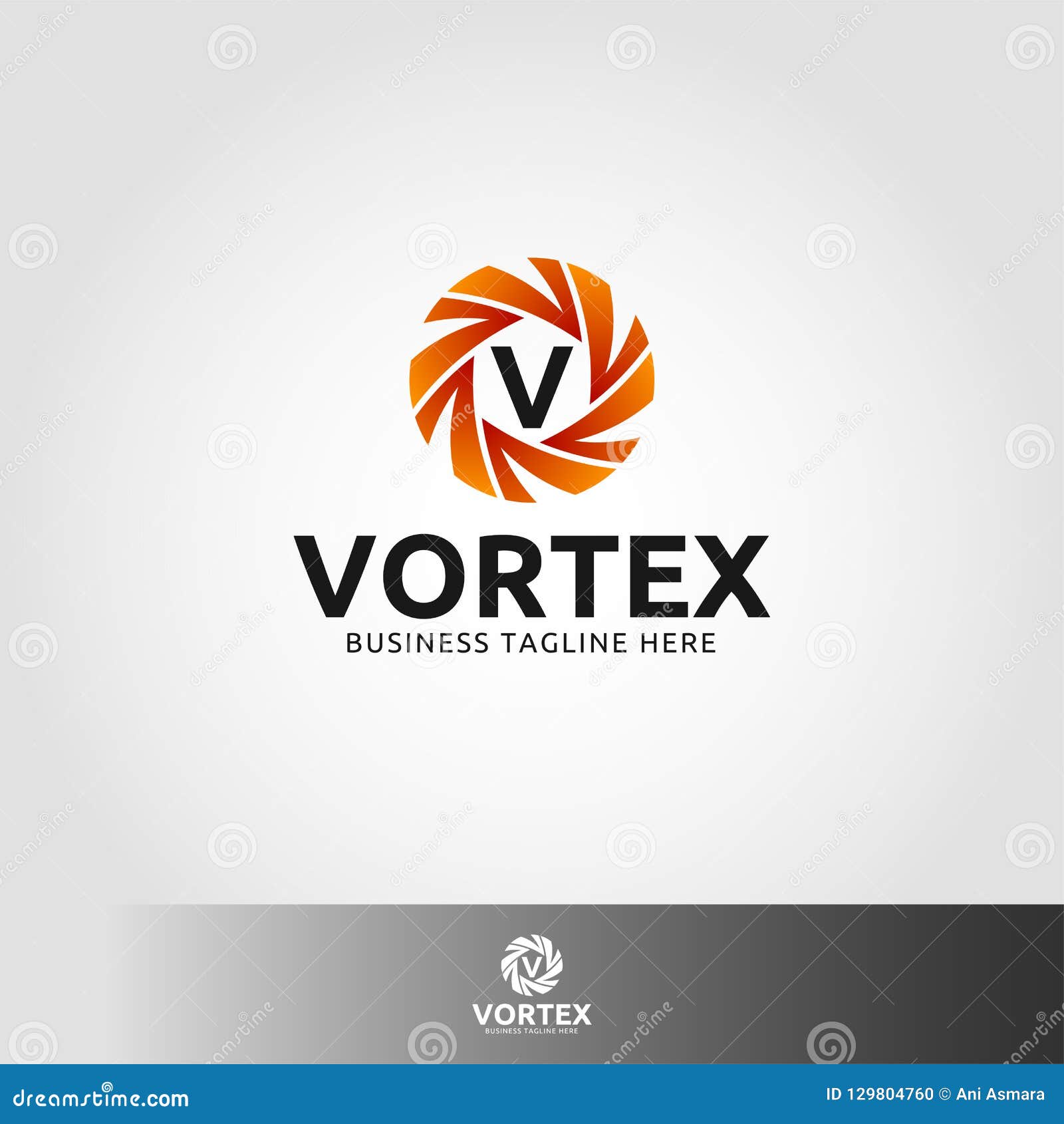 Vortex - Letter V Logo stock vector. Illustration of element - 129804760