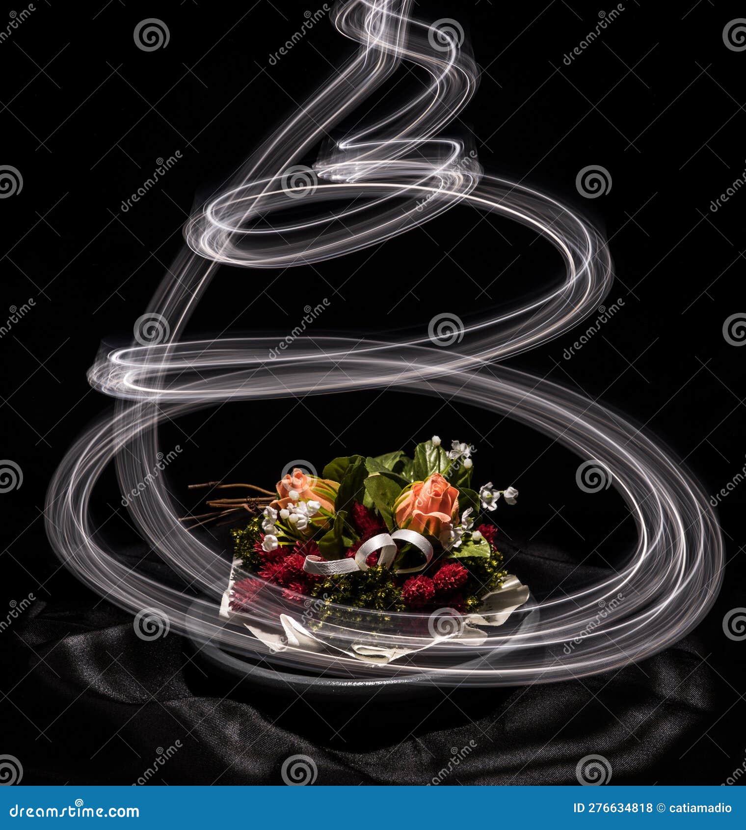 Vortex of Light Flowing from Flowers Stock Photo - Image of light ...