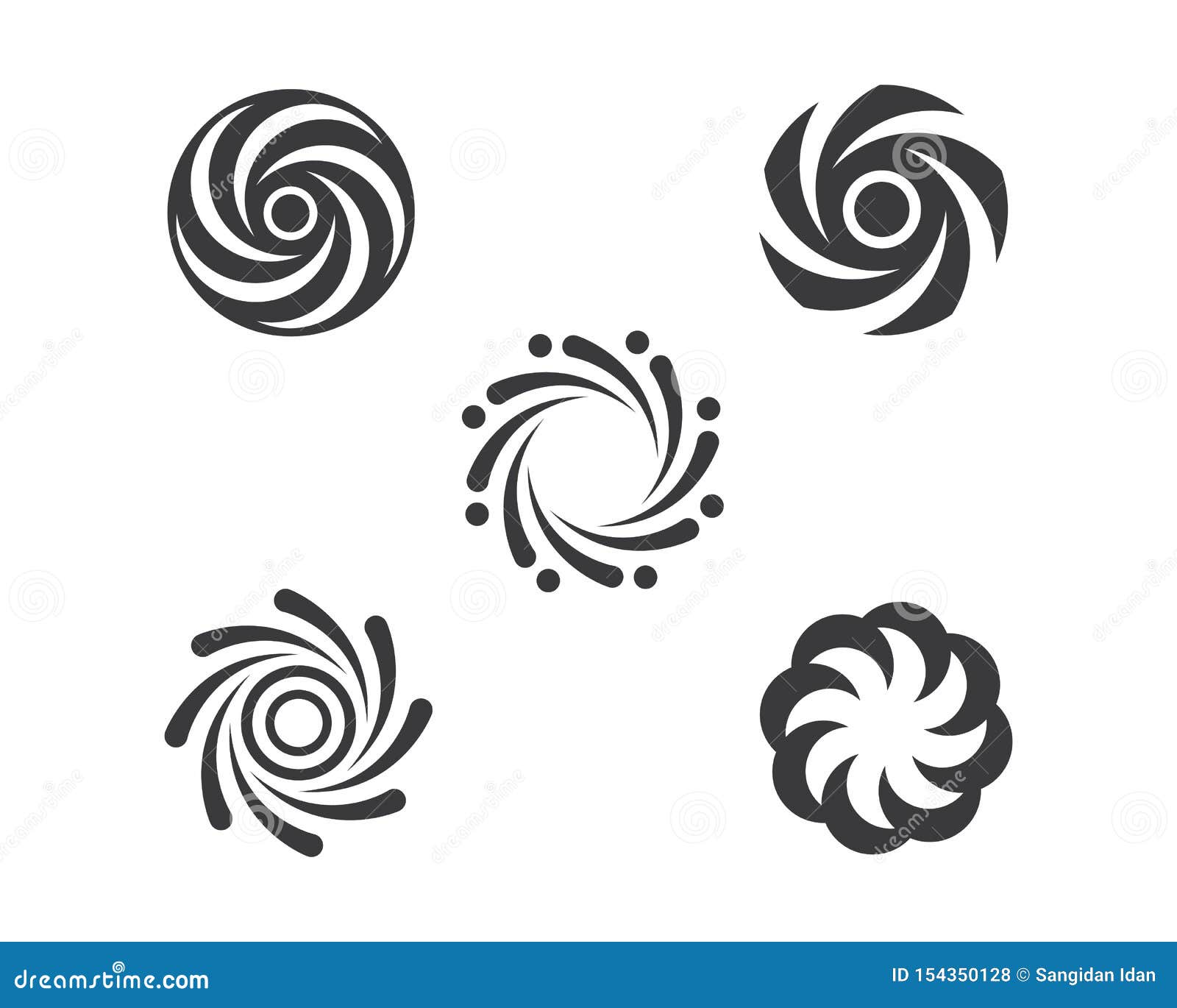 Vortex Logo Icon Wave and Spiral Vector Stock Vector - Illustration of ...