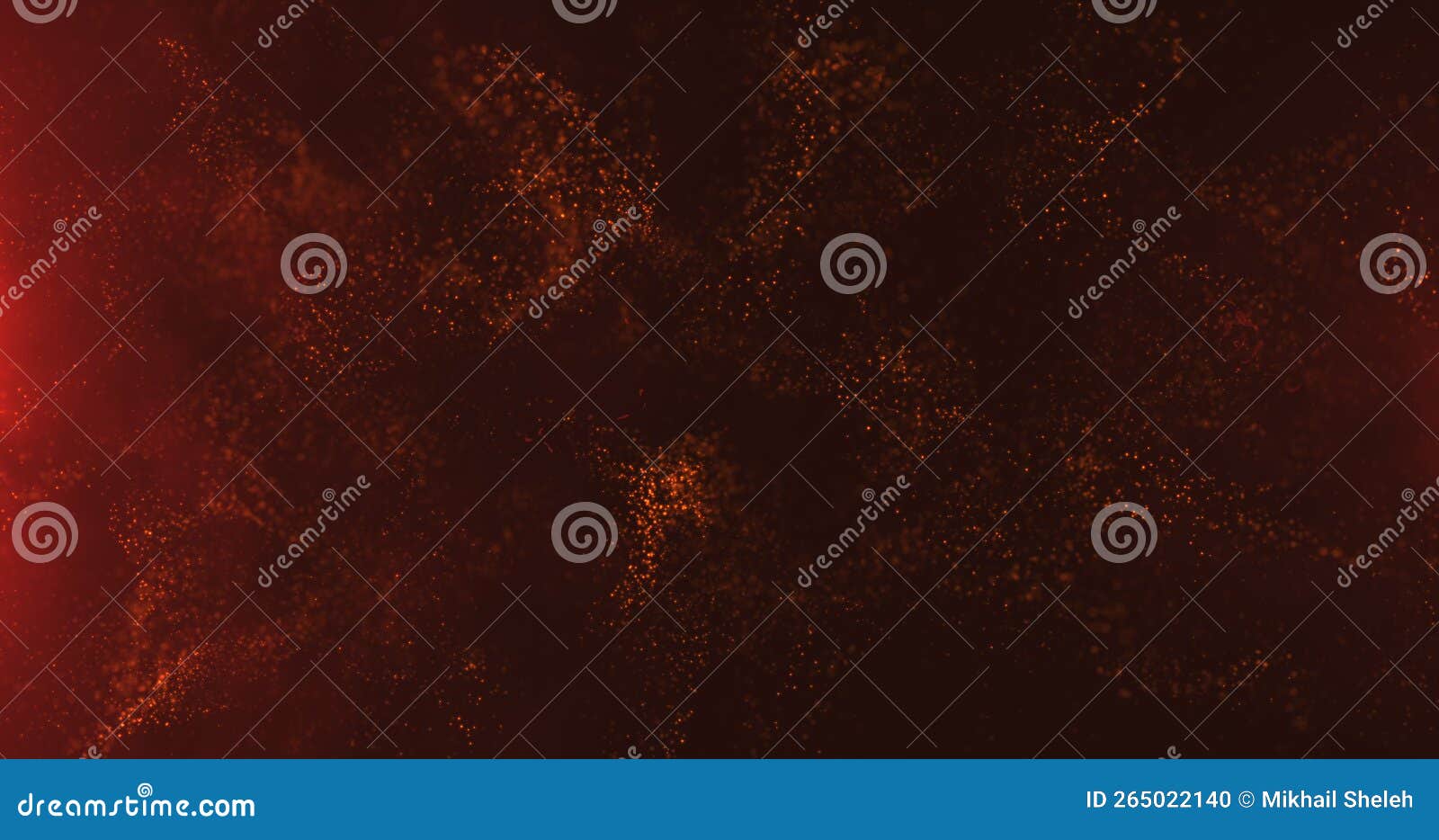 A Vortex of Red Particles Slowly Unfolding in the Wind Against a Dark ...