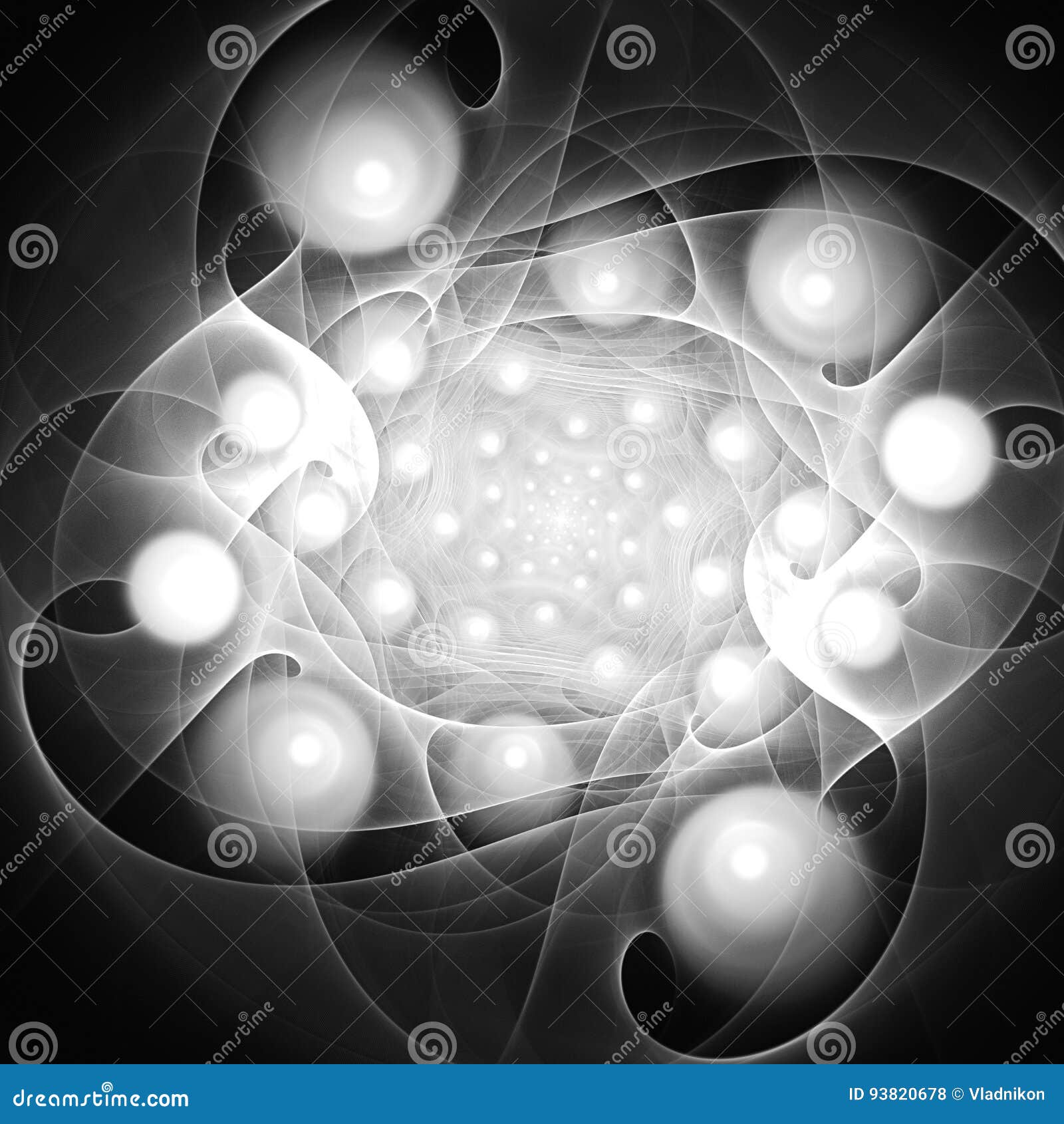 Vortex of Spheres. Constellation of Many Moons Stock Illustration ...