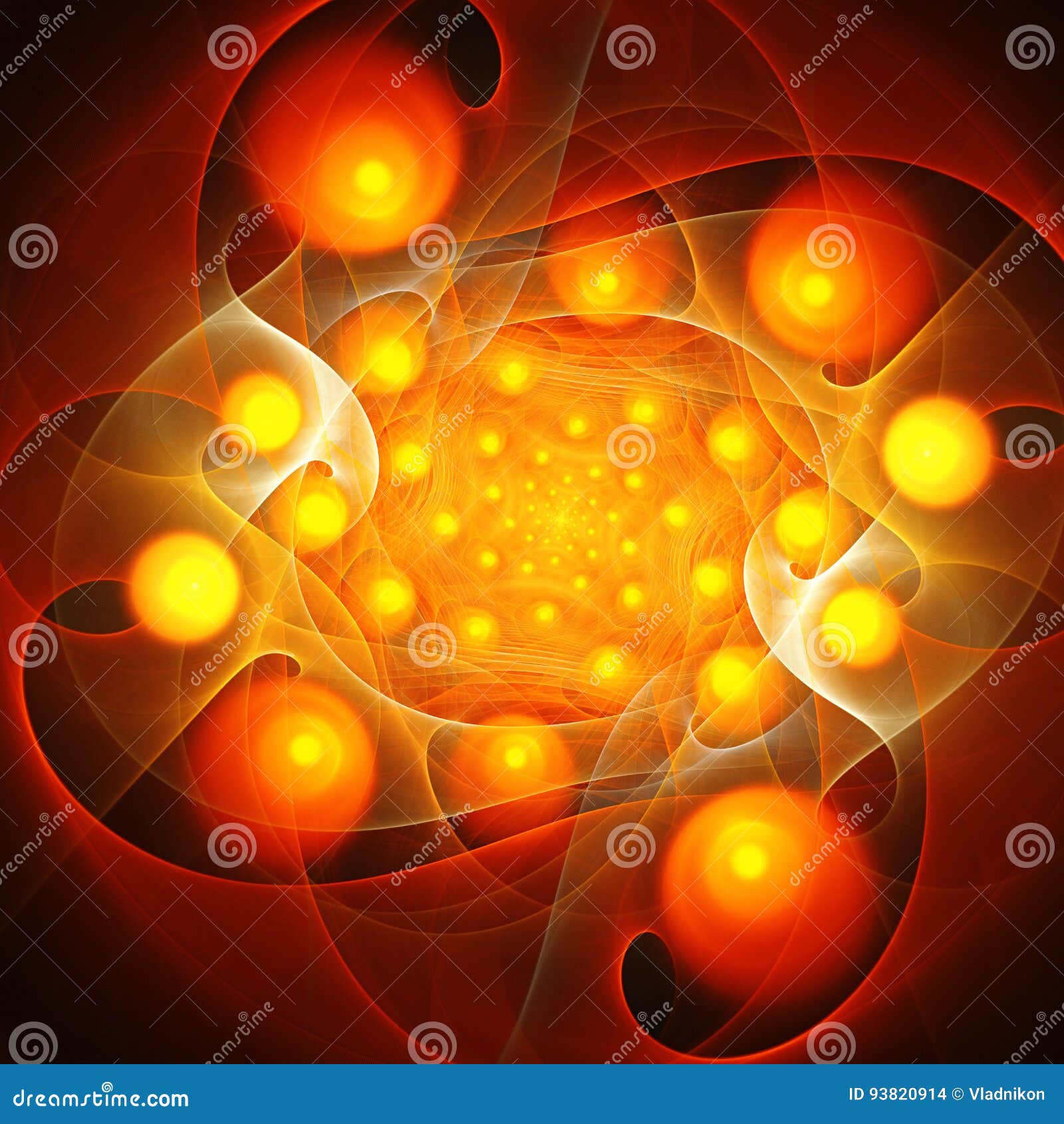 Vortex of Spheres. Constellation of Many Moons Stock Illustration ...