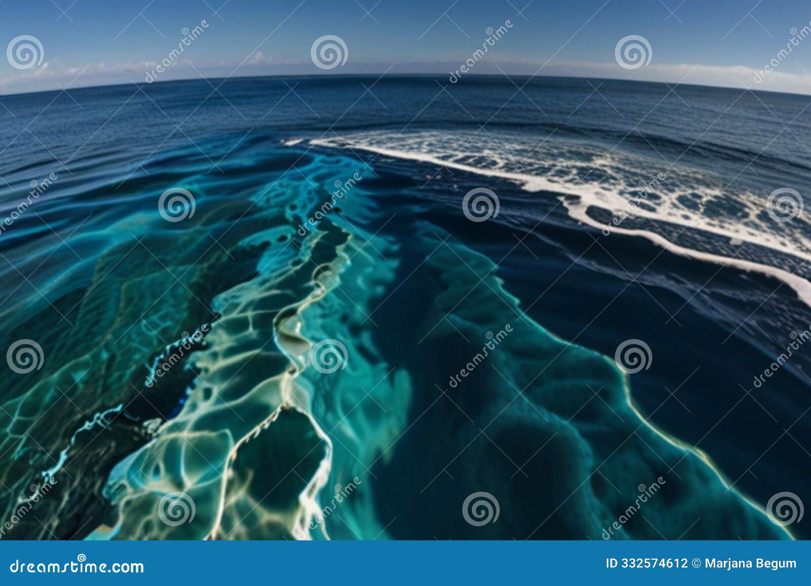 Vortex Split View of Blue Ocean Waters Surface Stock Photo - Image of ...