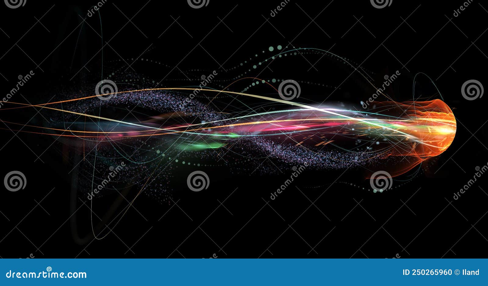 Vortex Streams of Neon Light. Stock Illustration - Illustration of tail ...
