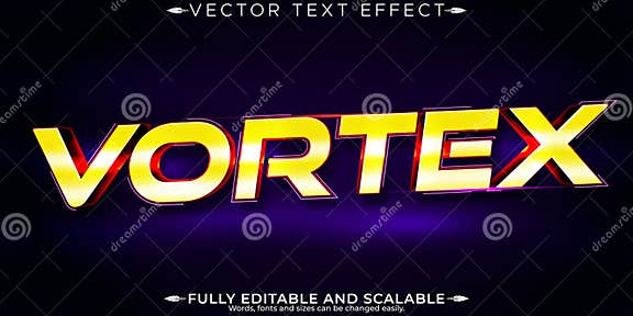 Vortex Text Effect, Editable Game and Space Text Style Stock Vector ...