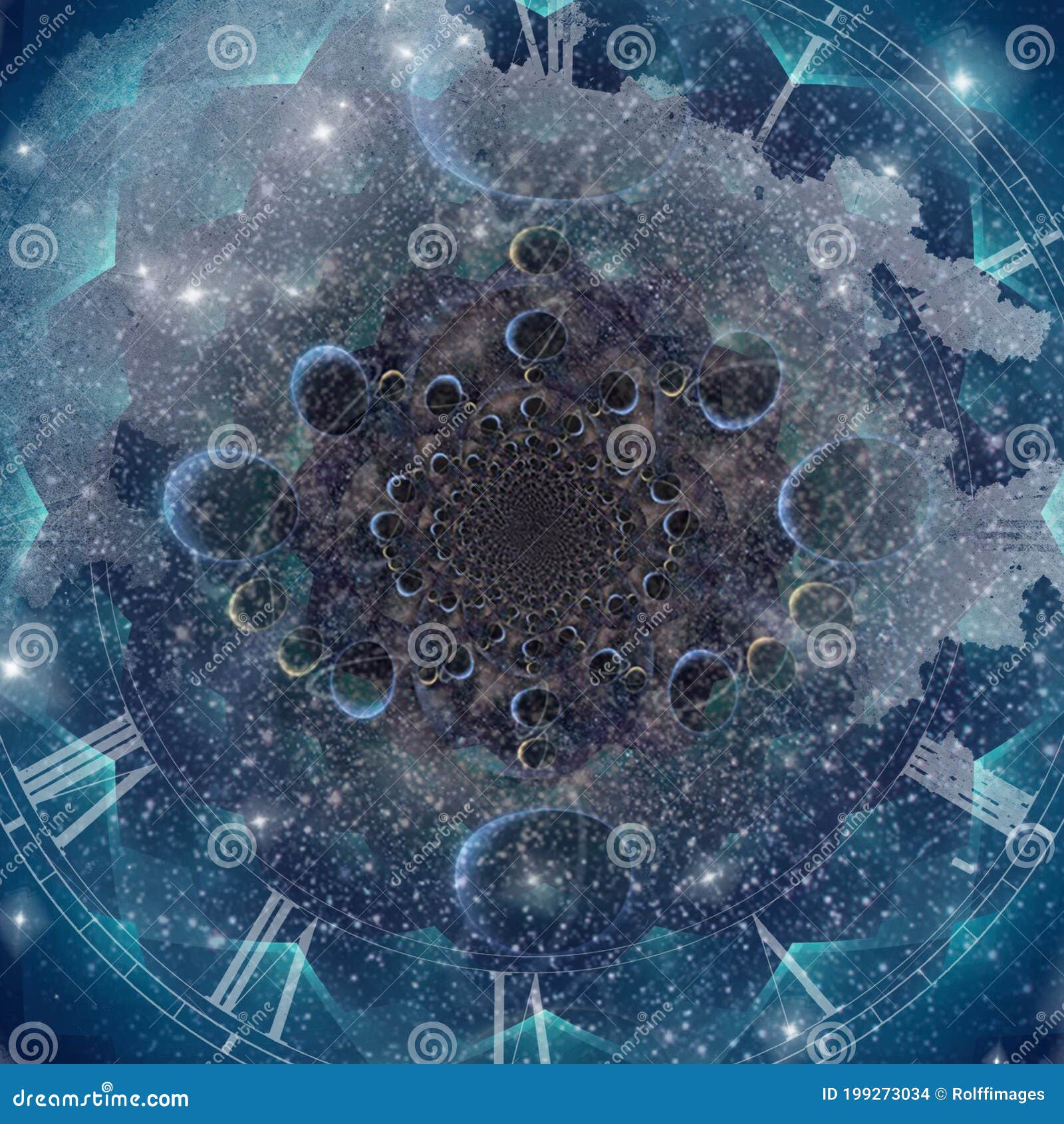 The vortex of time stock illustration. Illustration of mandala - 199273034