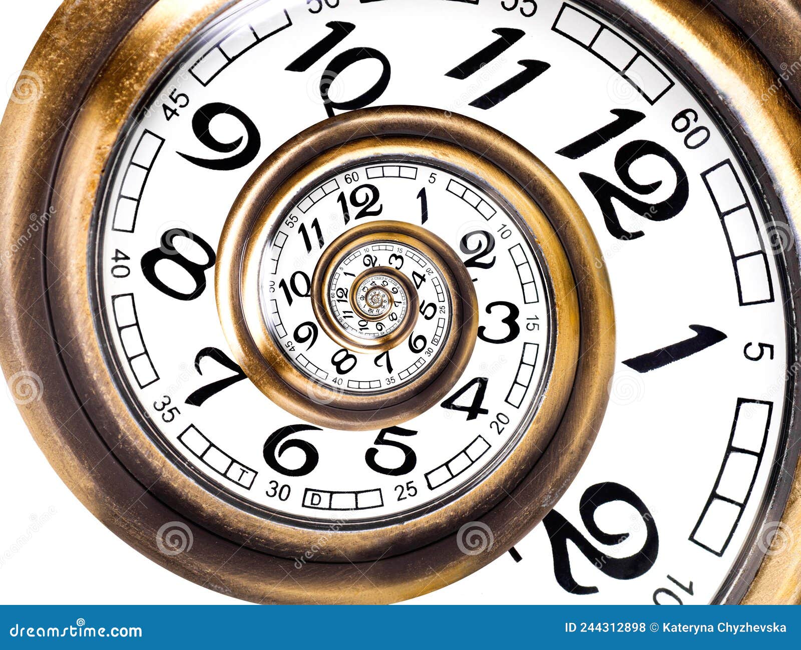 Infinite Time Concept. Twisted Clock Face Royalty-Free Stock Image ...