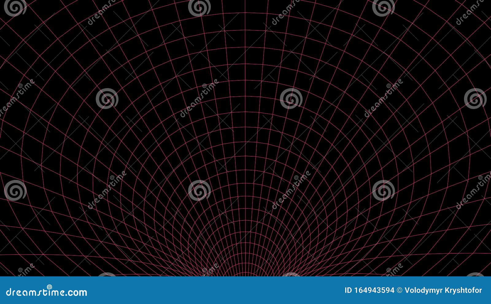 Vortex. Vector Perspective Curved Grid. Wireframe Abstract Tunnel. 3D ...