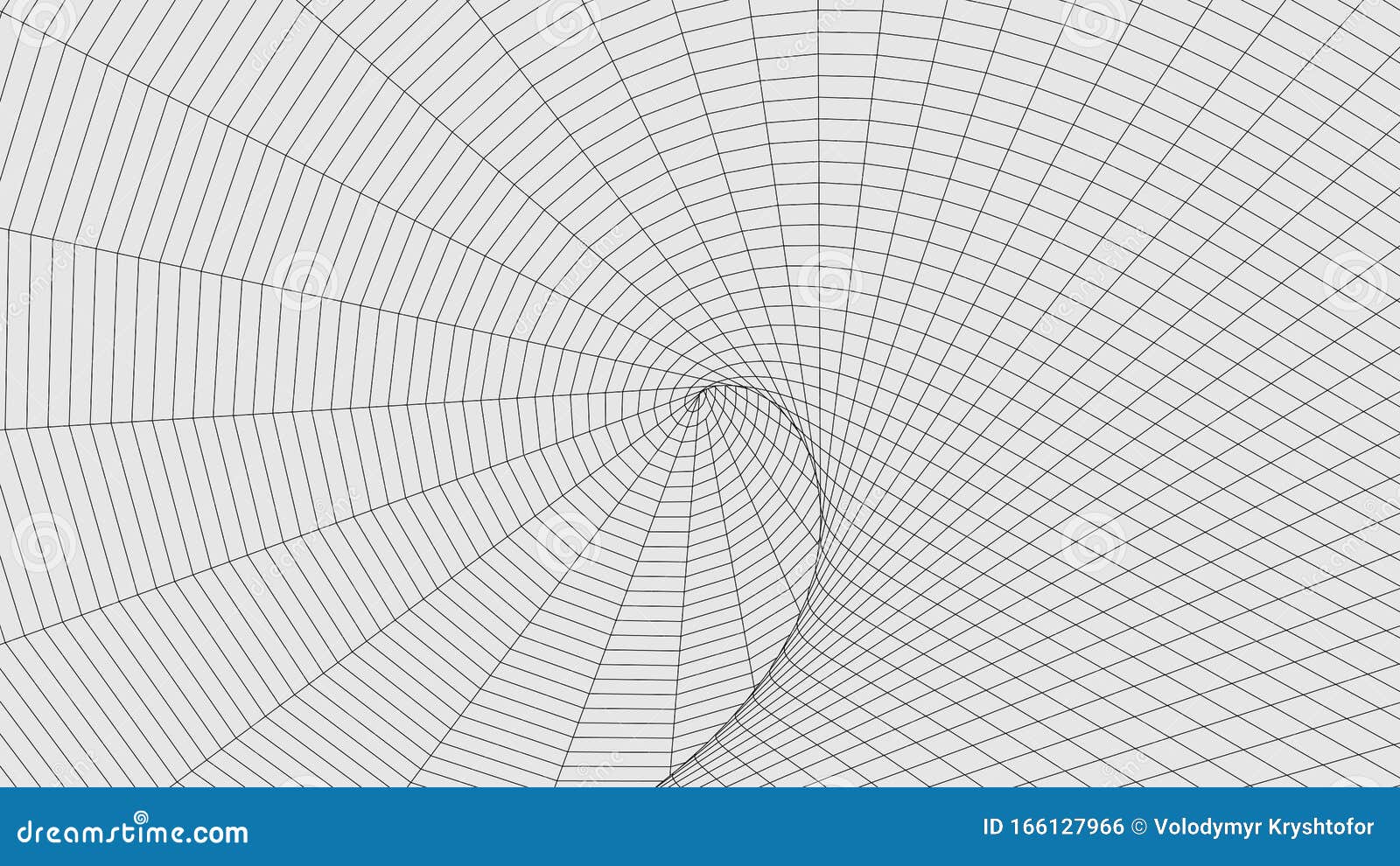 Vortex. Vector Perspective Curved Grid. Wireframe Abstract Tunnel. 3D ...