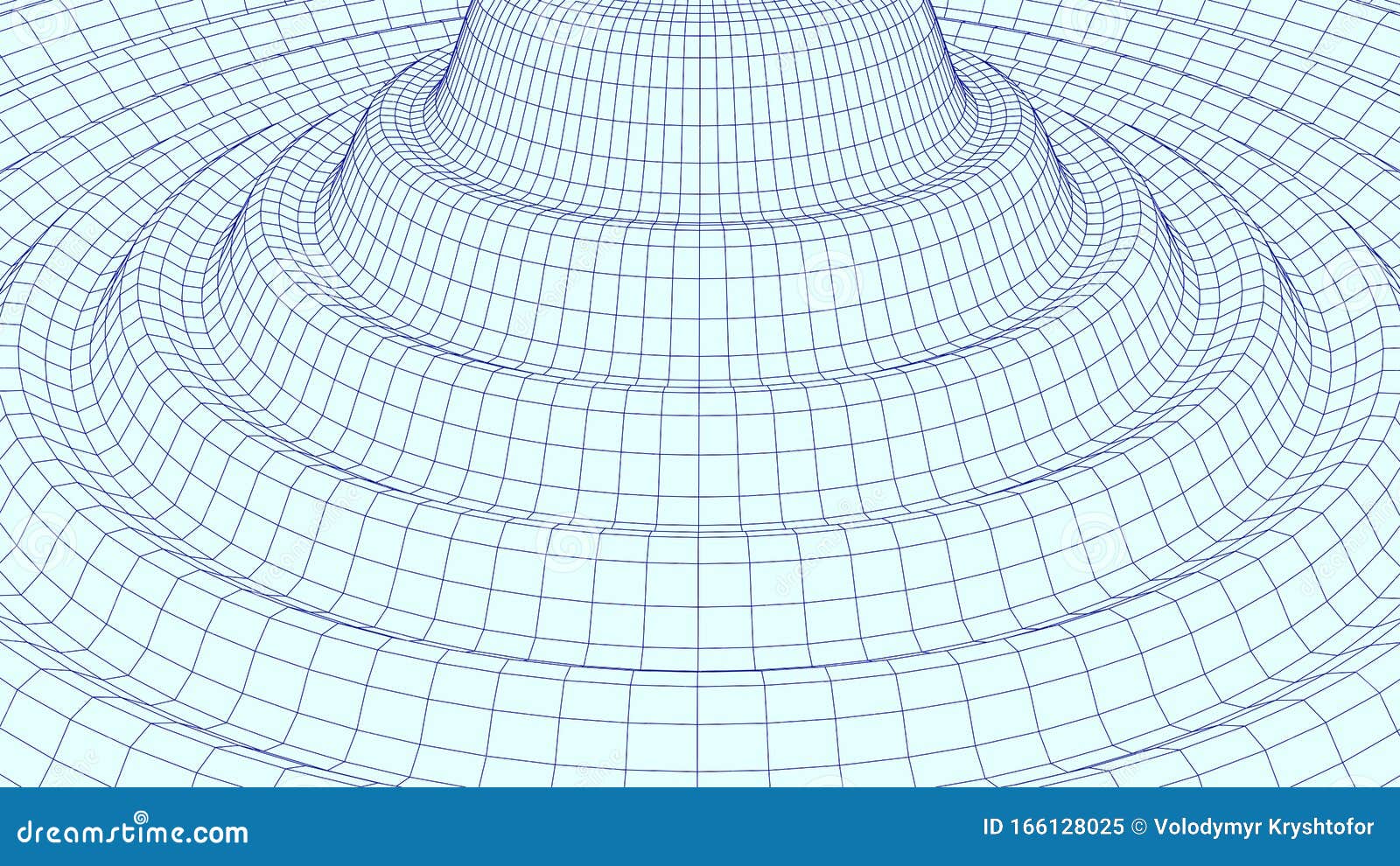 Vortex. Vector Perspective Curved Grid. Wireframe Abstract Tunnel. 3D ...