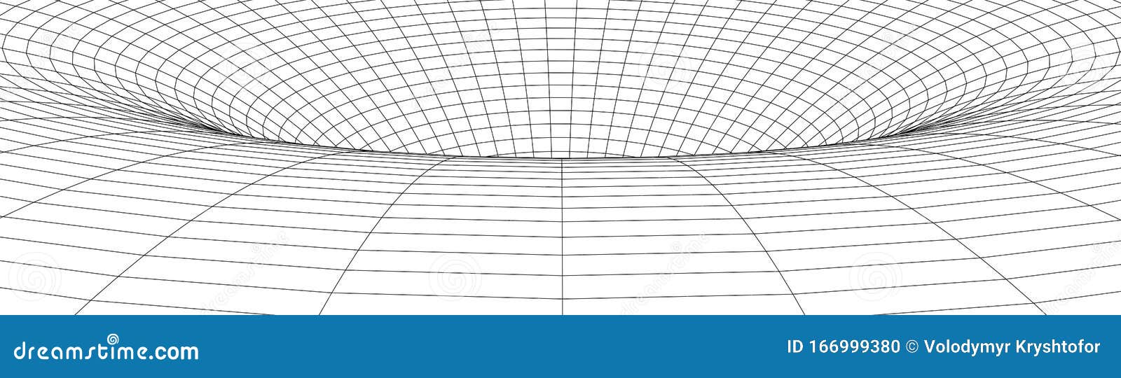 Vortex. Vector Perspective Curved Grid. Wireframe Abstract Tunnel. 3D ...