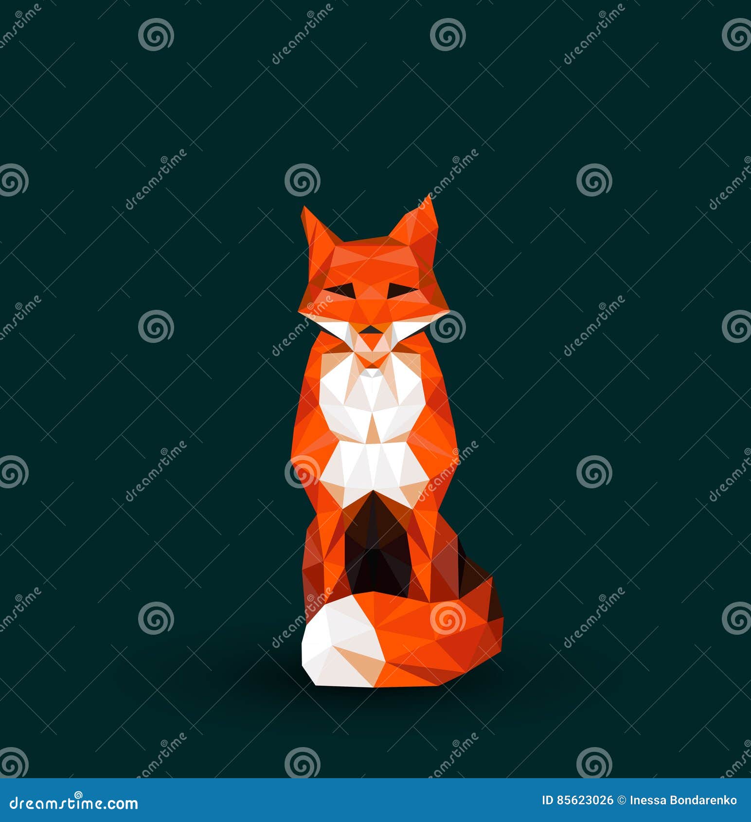 Vos vector illustratie. Illustration of sinaasappel, vector - 85623026