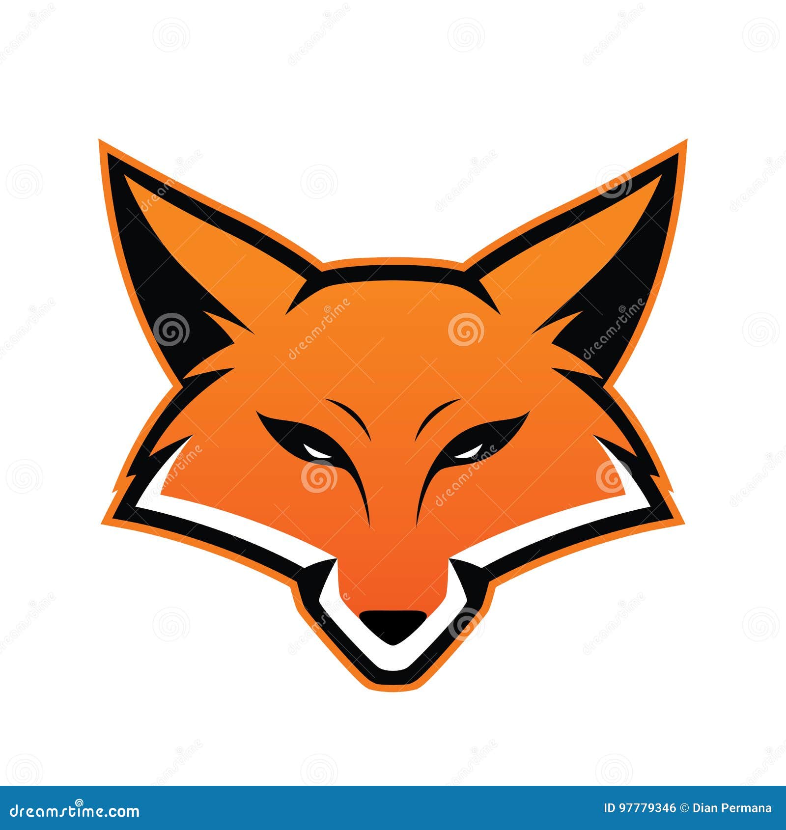 Vos hoofdmascotte vector illustratie. Illustration of achtergrond ...