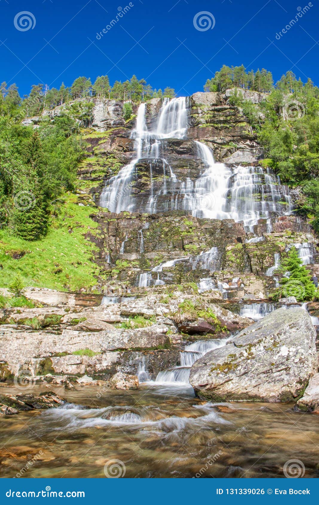 Voss Waterfall, Norway, Europe. Stock Photo - Image of range, norwegian ...
