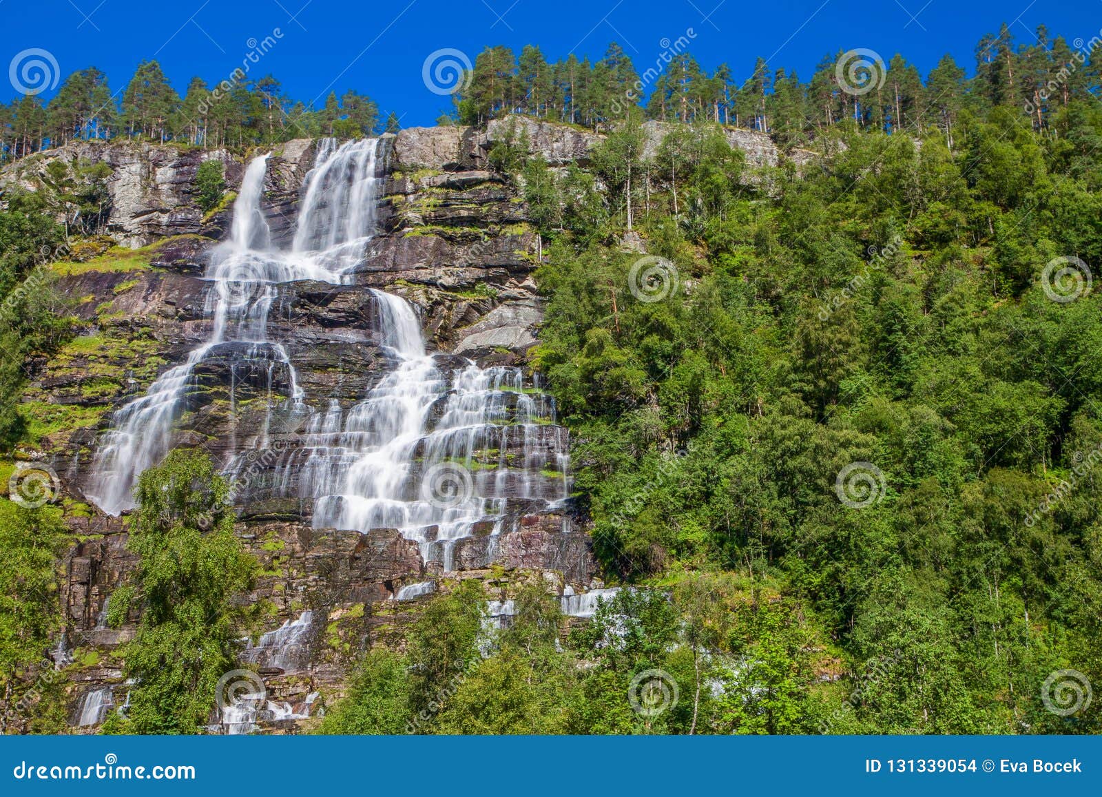 Voss Waterfall, Norway, Europe. Stock Photo - Image of landscape ...