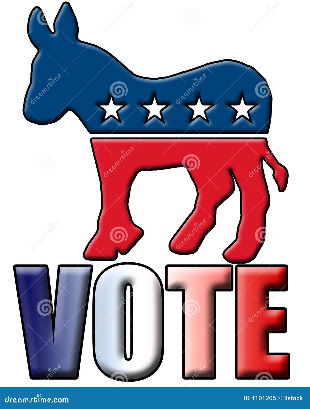 Vote Democrat editorial image. Illustration of gloss, elections - 4101205