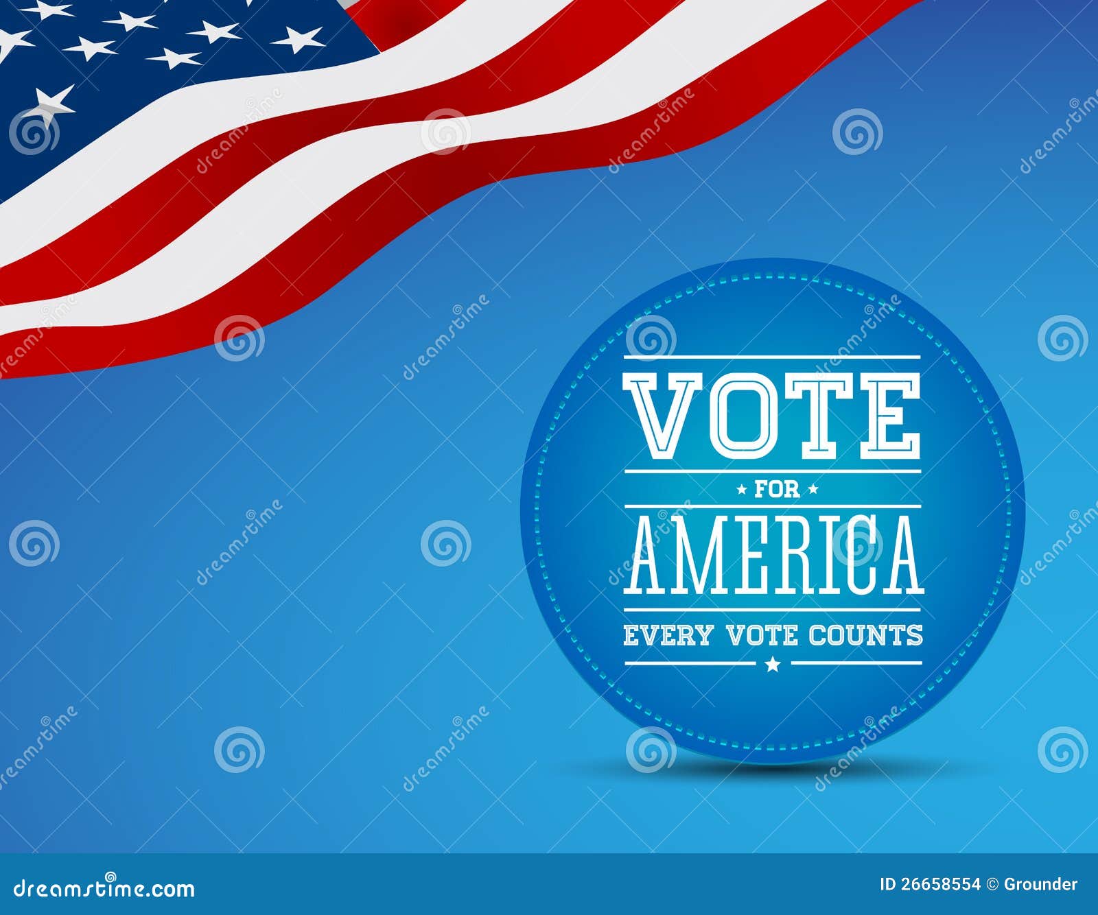 Vote for America Vintage Poster Stock Vector - Illustration of metal ...
