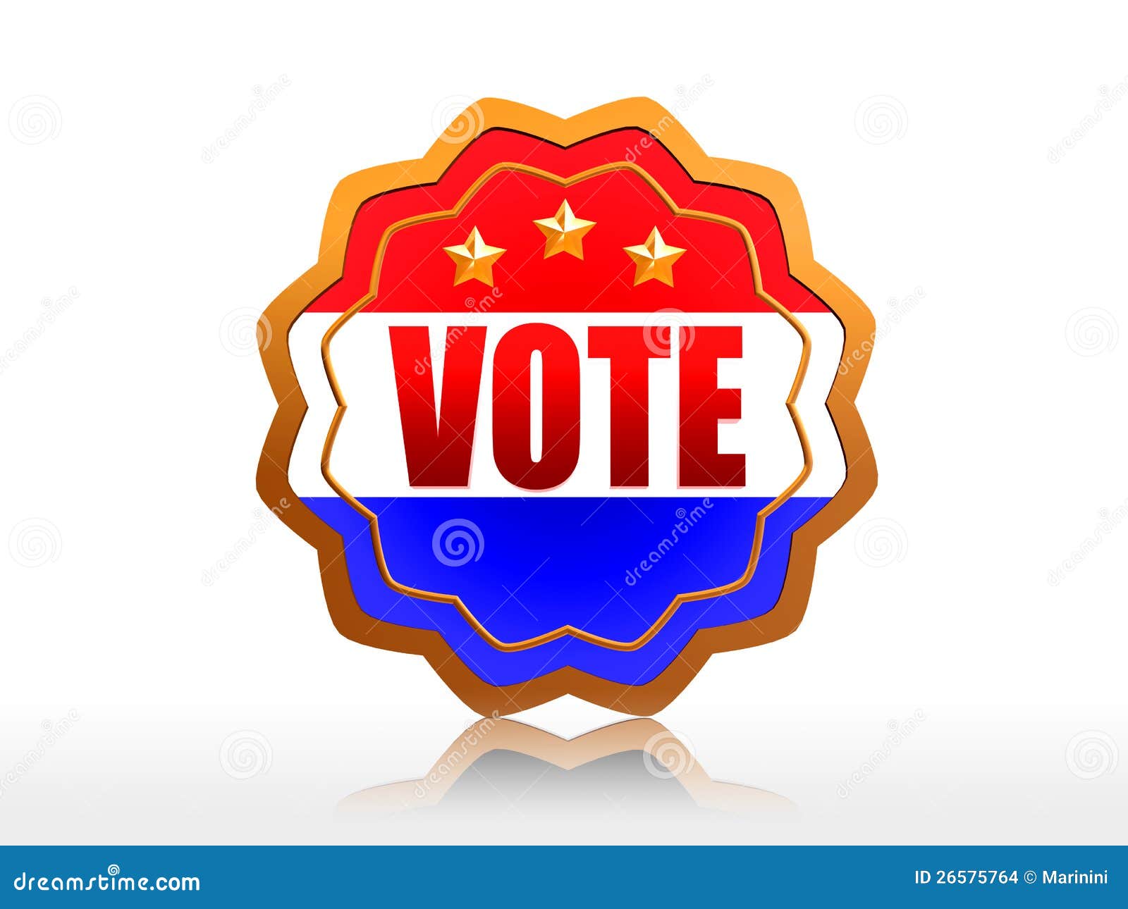 Vote badge stock illustration. Illustration of golden - 26575764